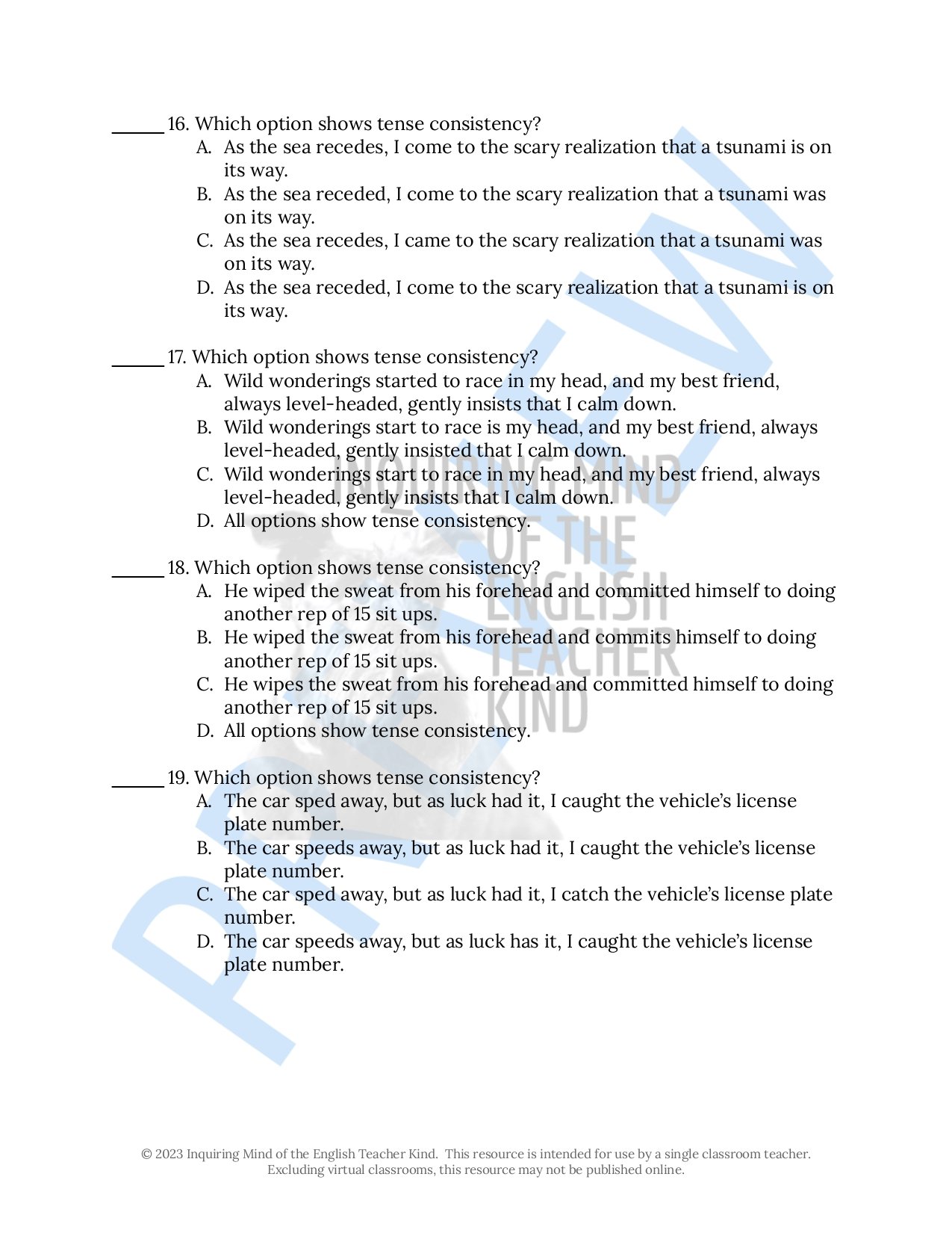 High School Grammar Review Worksheets Bundle for Middle and High School ...