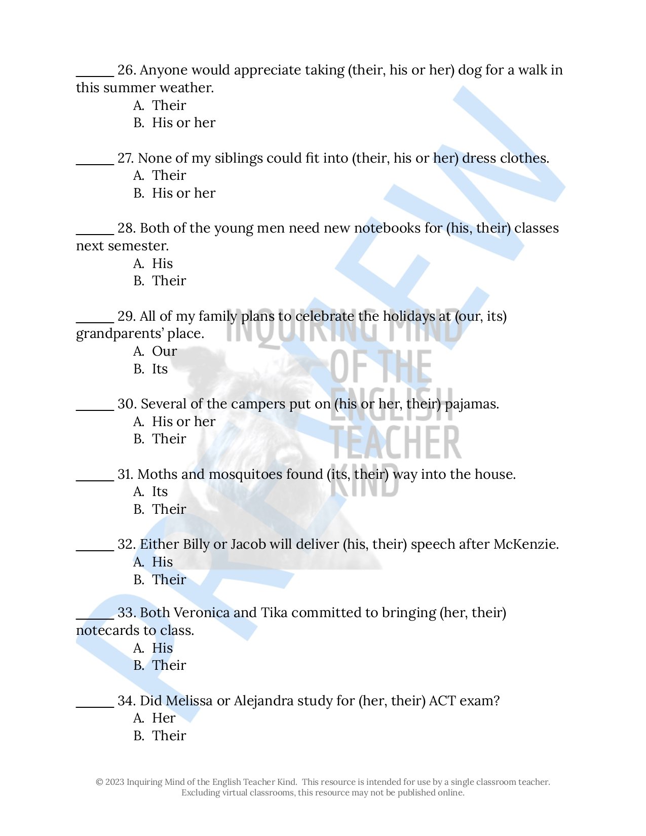 High School Grammar Review Worksheets Bundle for Middle and High School ...
