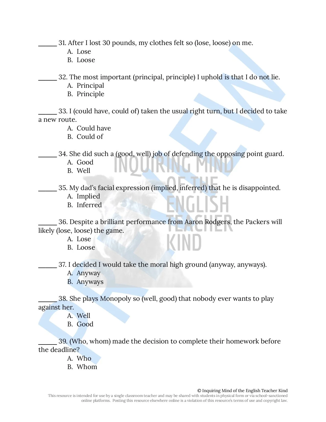 High School Grammar Review Worksheets Bundle for Middle and High School ...