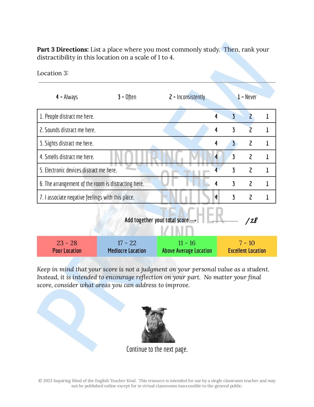 Study Habits Survey, Growth Mindset Activities, and Reflective Prompts ...