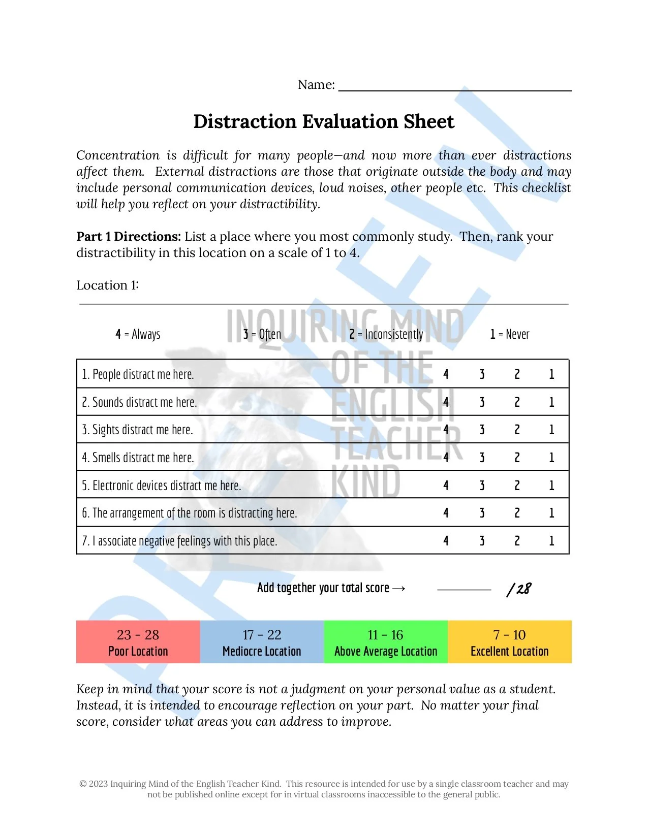 Study Habits Survey, Growth Mindset Activities, and Reflective Prompts ...