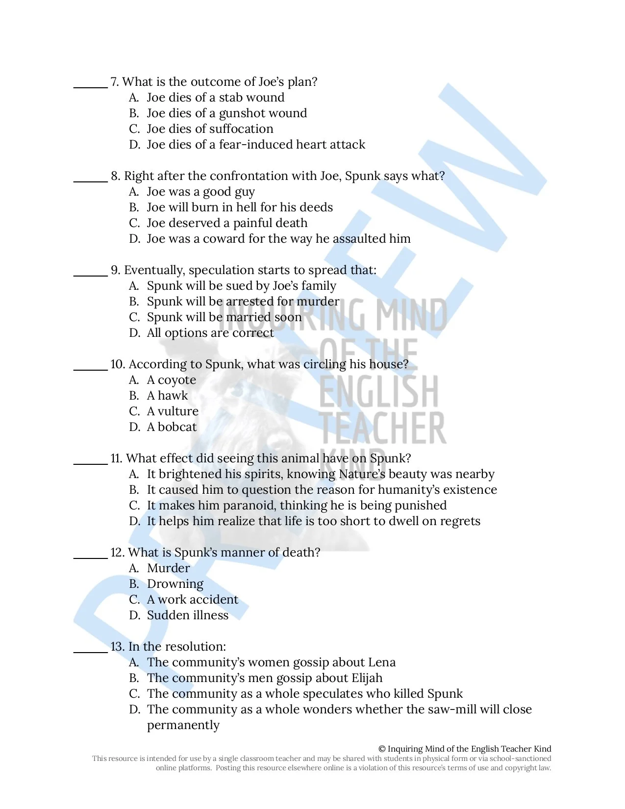 The House on Mango Street - Close Reading Worksheet on "Four Skinny ...
