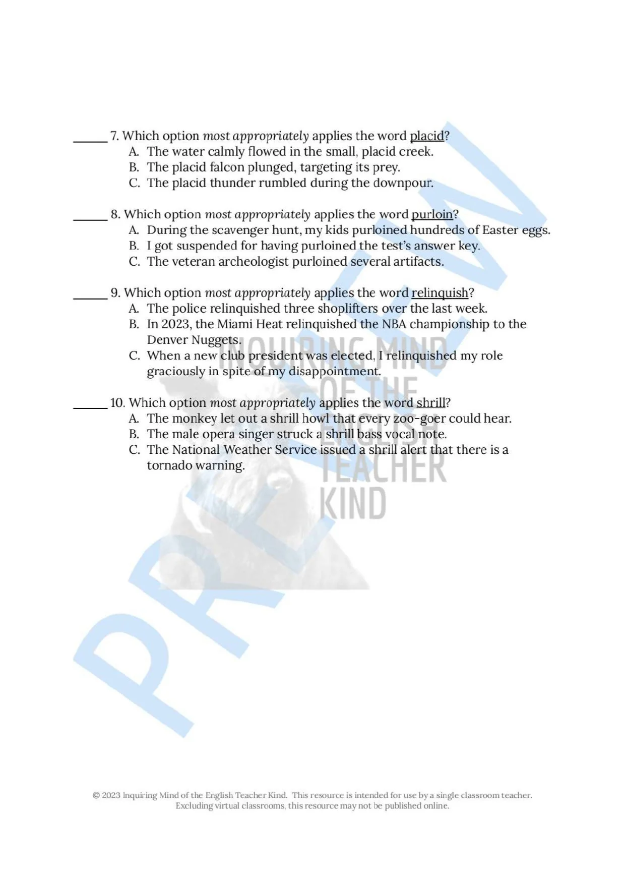 The Handmaid's Tale Vocabulary Development Games and Activities Bundle ...