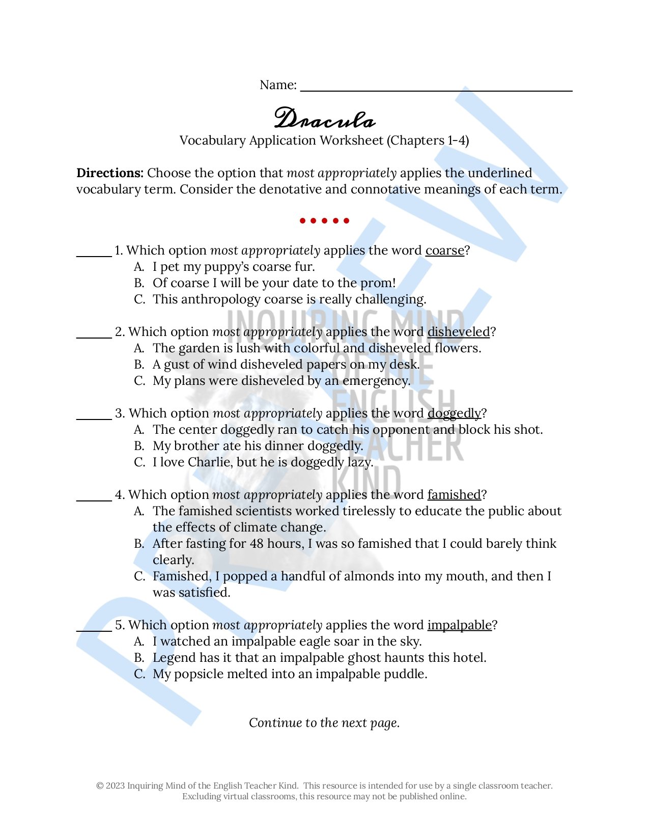 Dracula by Bram Stoker Quiz, Close Reading, and Vocabulary Development ...