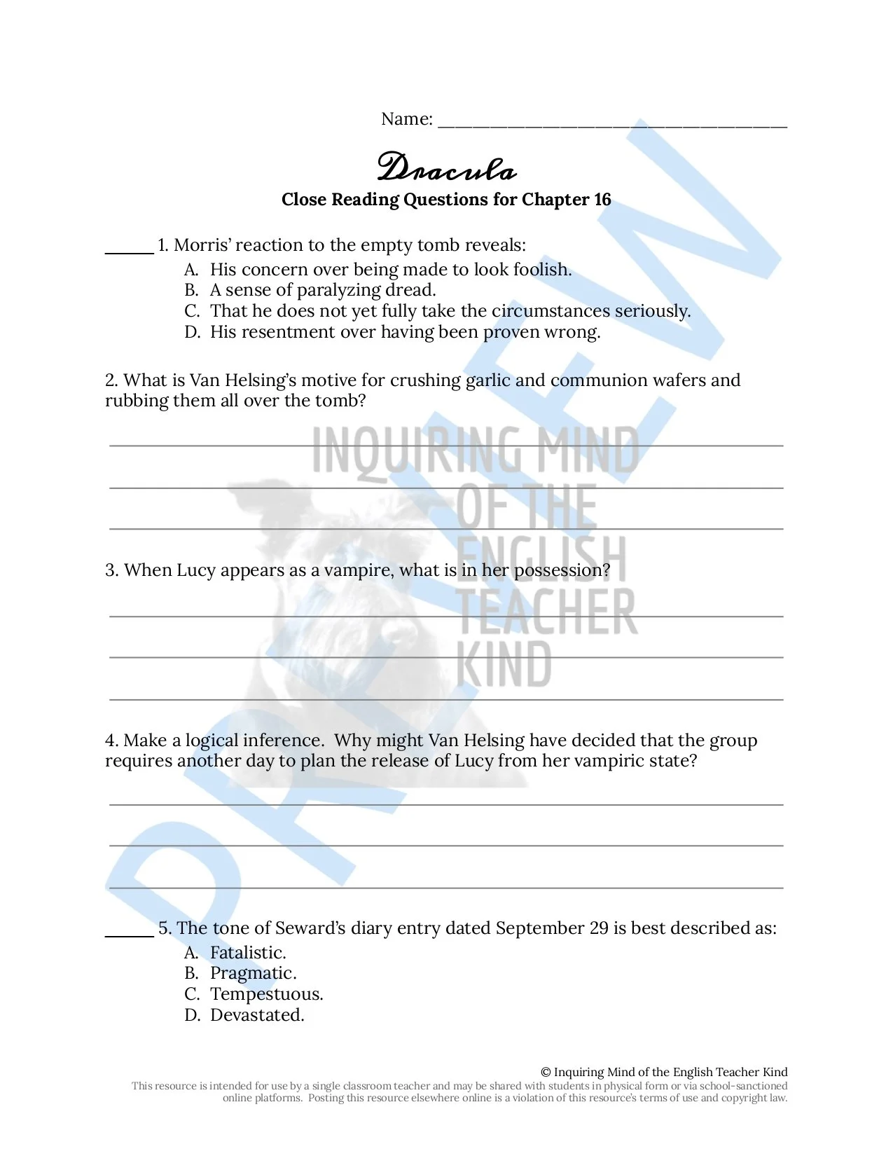 Dracula by Bram Stoker Quiz, Close Reading, and Vocabulary Development ...