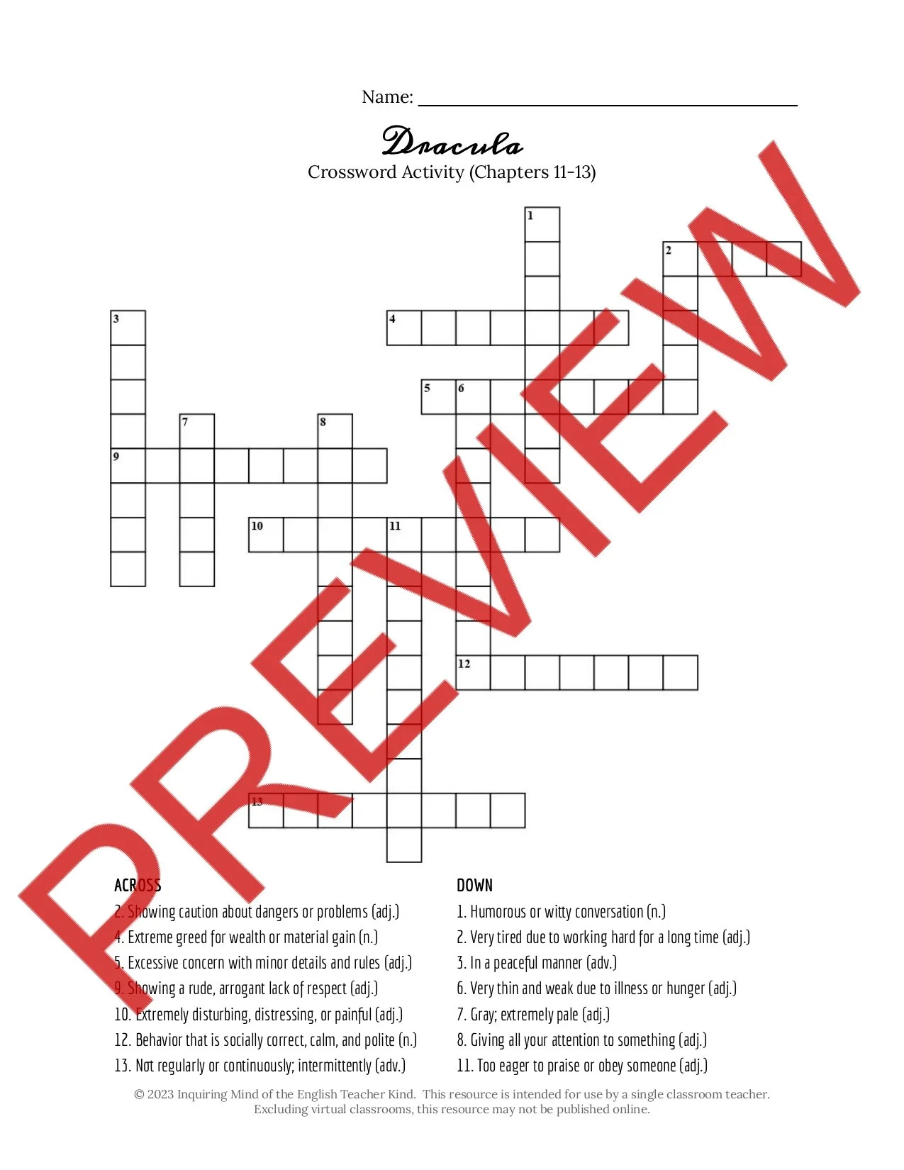 Dracula by Bram Stoker Quiz, Close Reading, Vocabulary Development ...