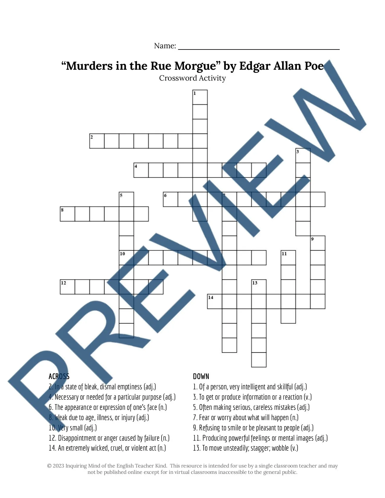 "The Black Cat" by Edgar Allan Poe Quiz and Close Reading Activities ...