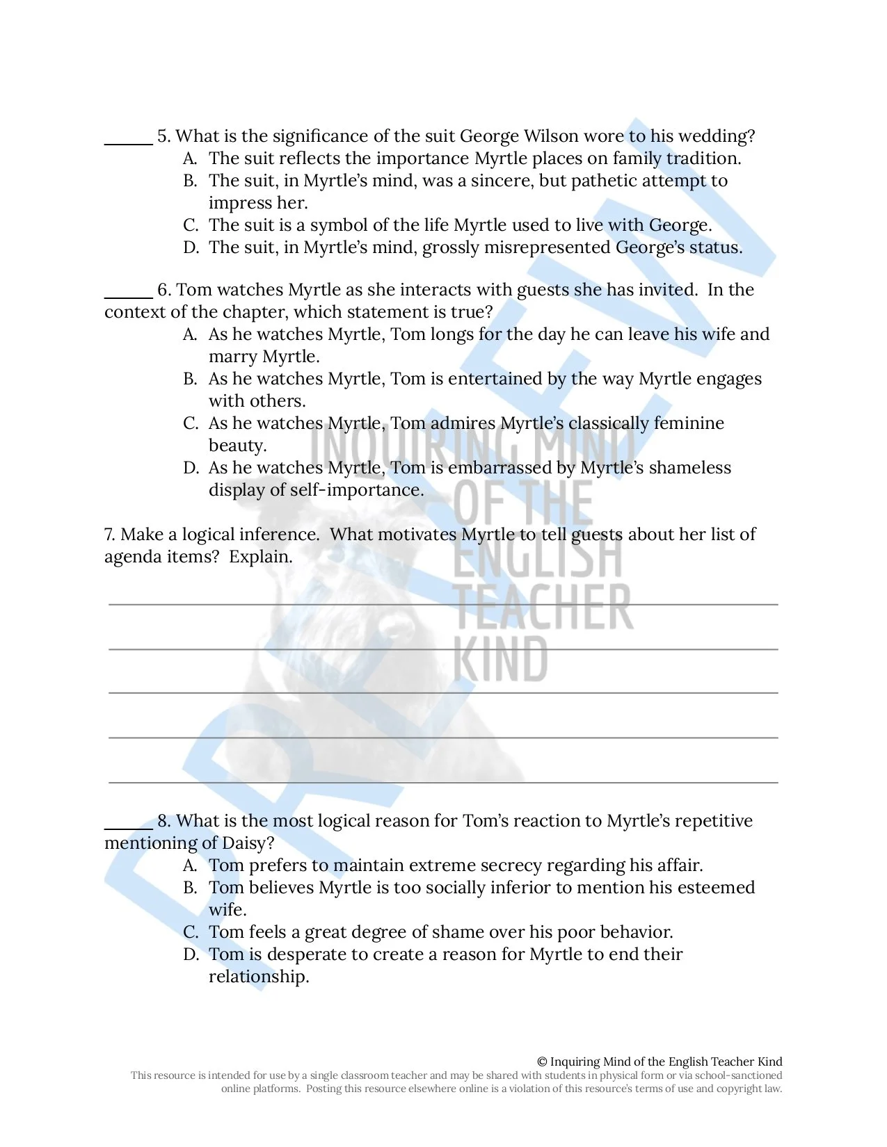 The Great Gatsby Close Reading Analysis Activities Bundle for High ...