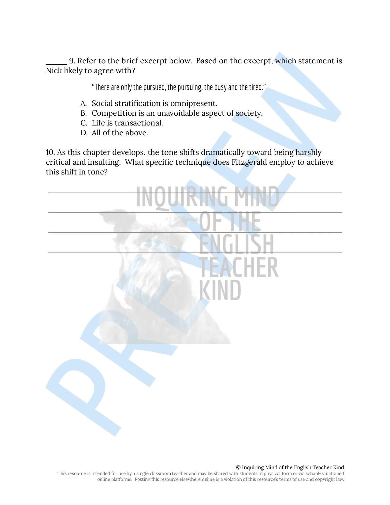 The Great Gatsby Quiz, Close Reading, and Vocabulary Development Bundle ...