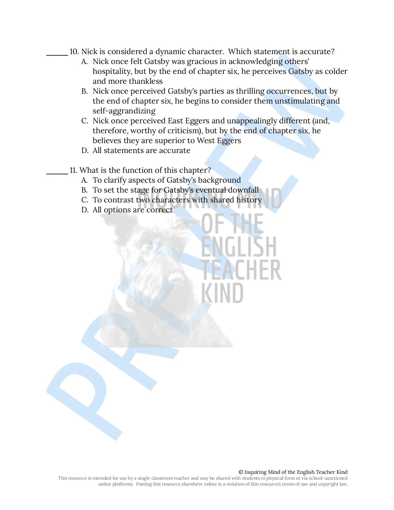 The Great Gatsby Close Reading Analysis Activities Bundle for High ...
