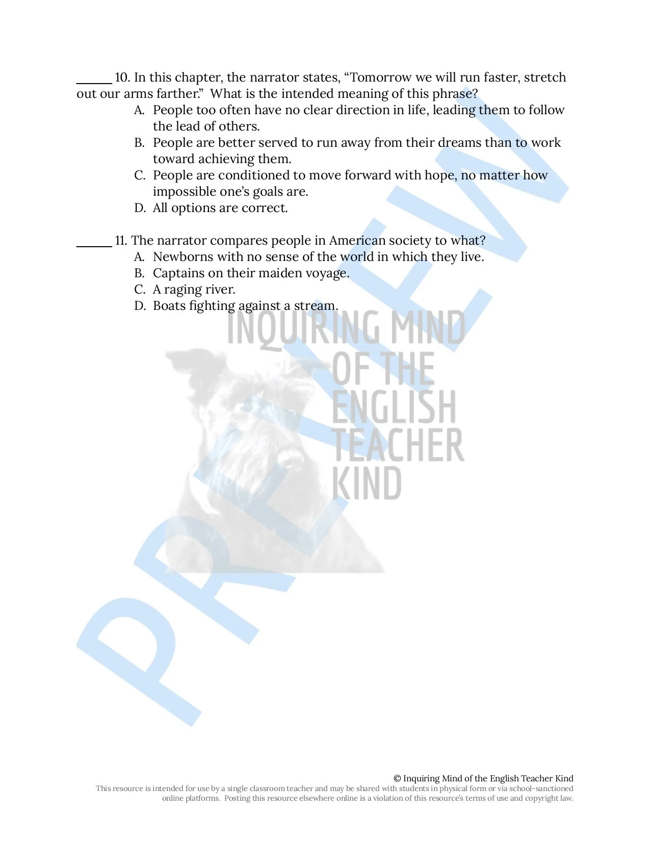 The Great Gatsby Close Reading Analysis Activities Bundle for High ...