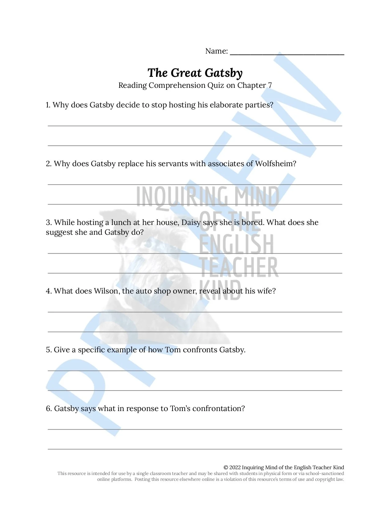 The Great Gatsby Quiz, Close Reading, and Vocabulary Development Bundle ...