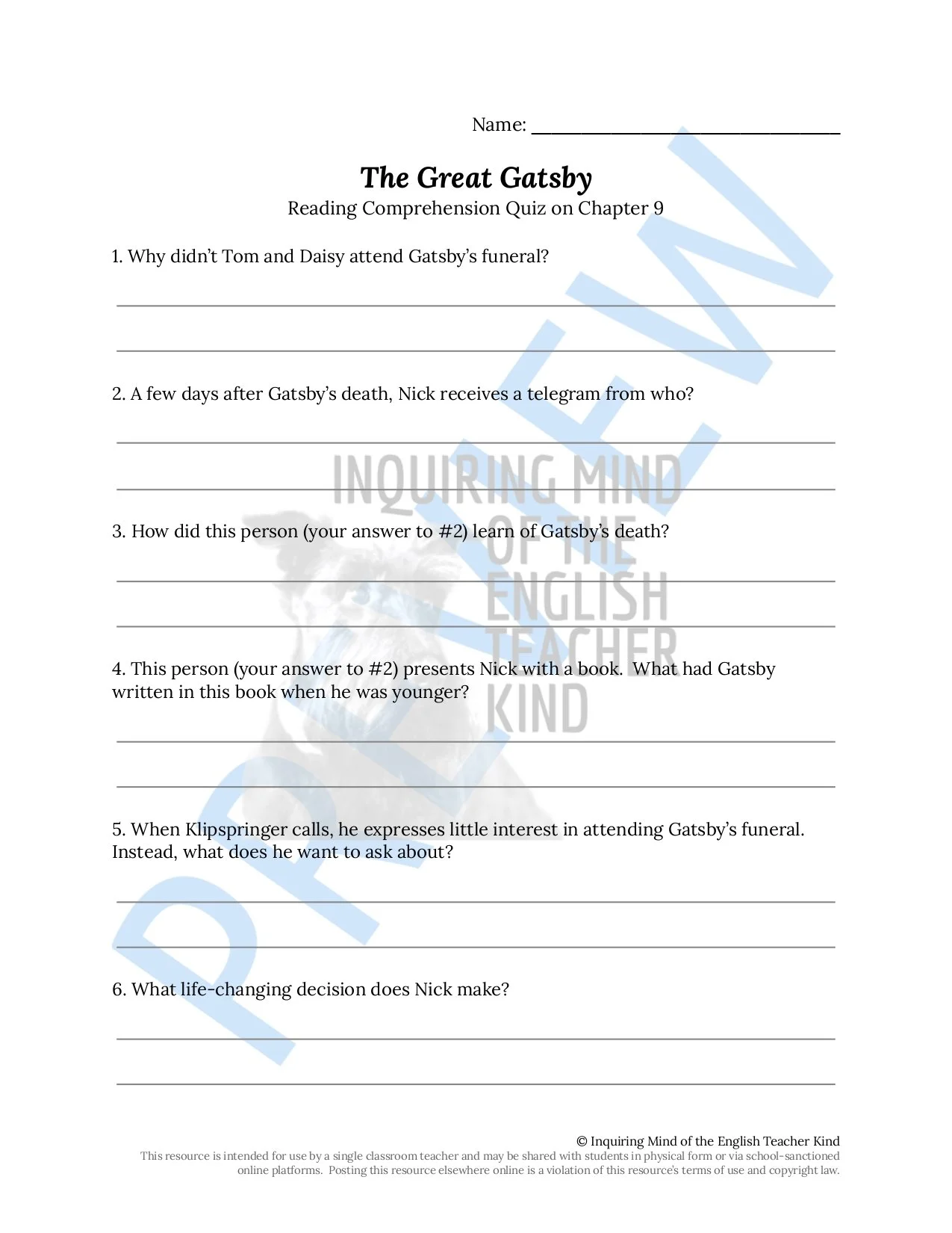The Great Gatsby Quiz, Close Reading, and Vocabulary Development Bundle ...