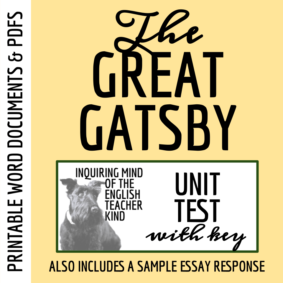 The Great Gatsby Quiz and Answer Key Bundle for High School — Inquiring ...