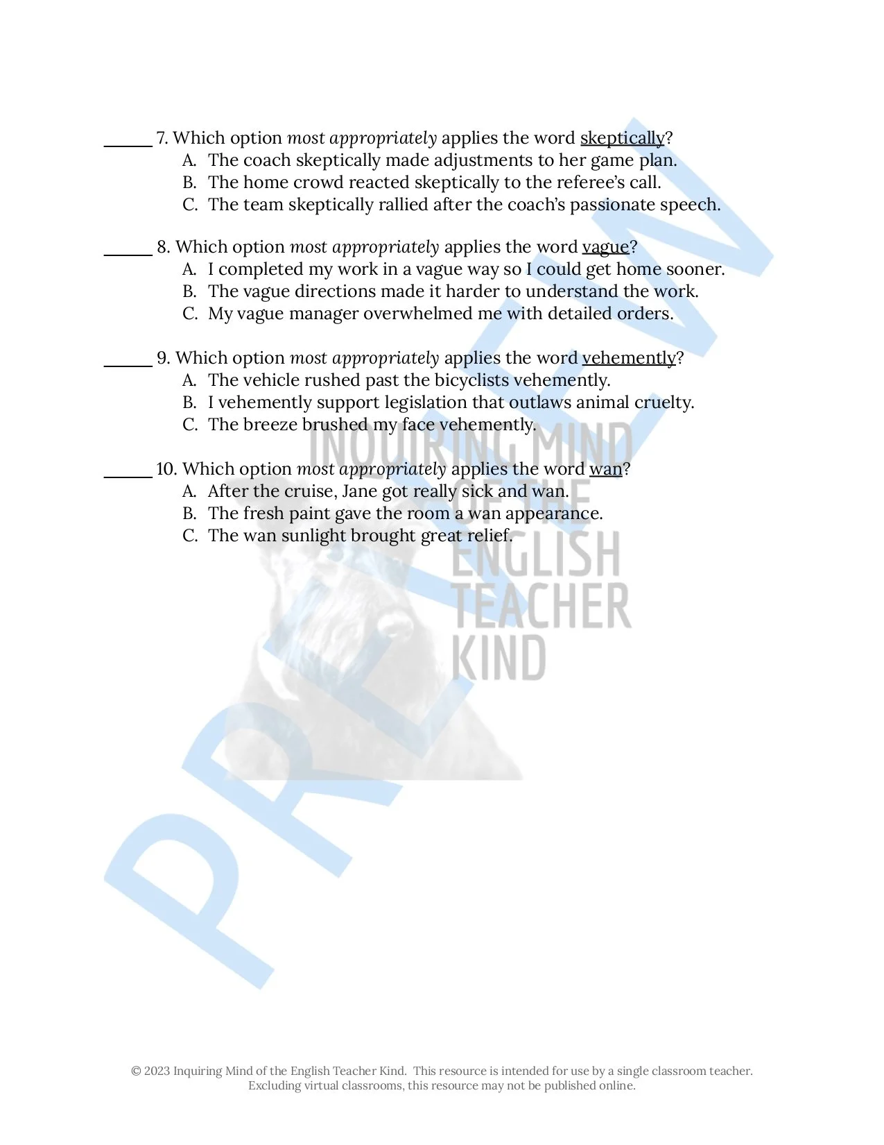 "The Jilting of Granny Weatherall" Quiz, Close Reading, and Vocabulary ...