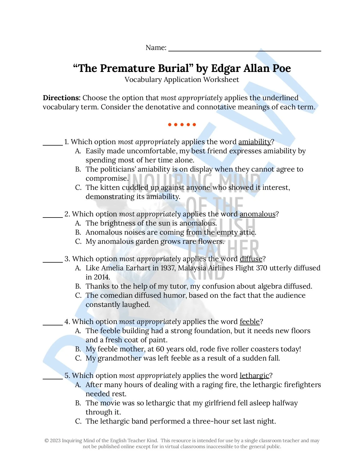 Short Stories by Edgar Allan Poe Quiz and Close Reading Bundle for High ...