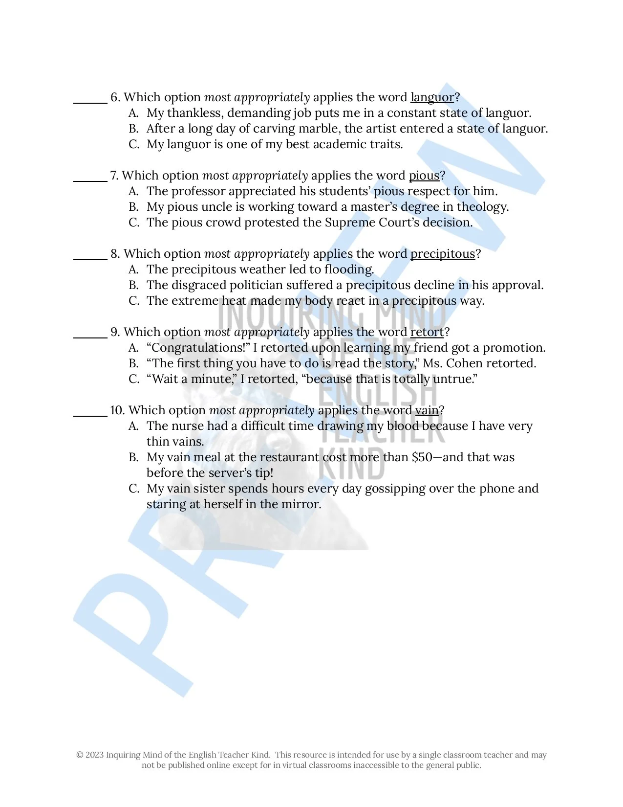 "The Interlopers" by Saki Quiz, Close Reading, and Vocabulary ...