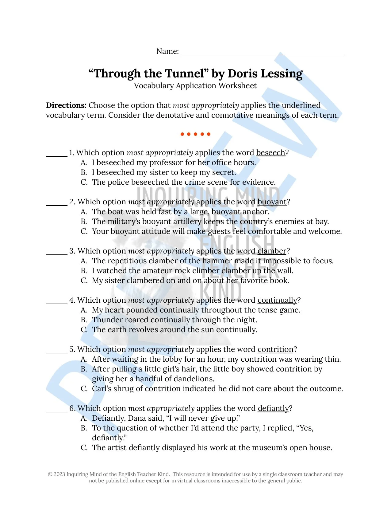 "Rumpelstiltskin" by the Brothers Grimm Quiz and Close Reading Analysis ...