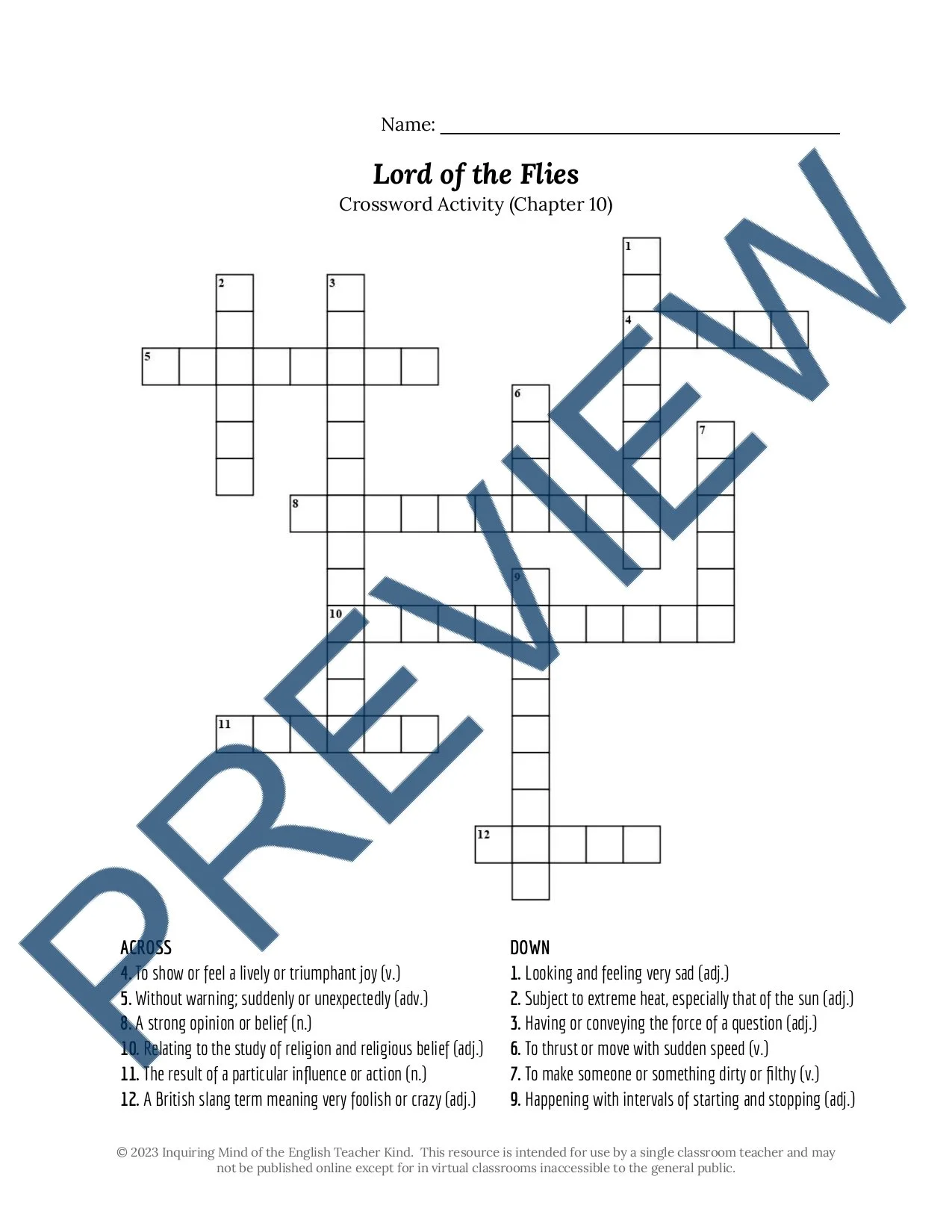 Lord of the Flies Quiz, Close Reading, Vocabulary Game, Test, and ...