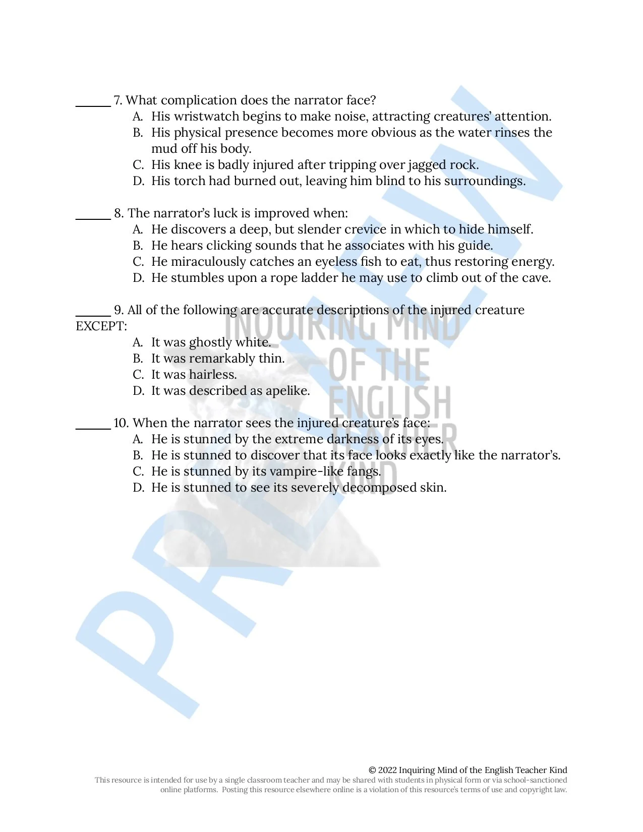 "The Tomb" by H.P. Lovecraft Quiz and Close Reading Worksheet Bundle ...