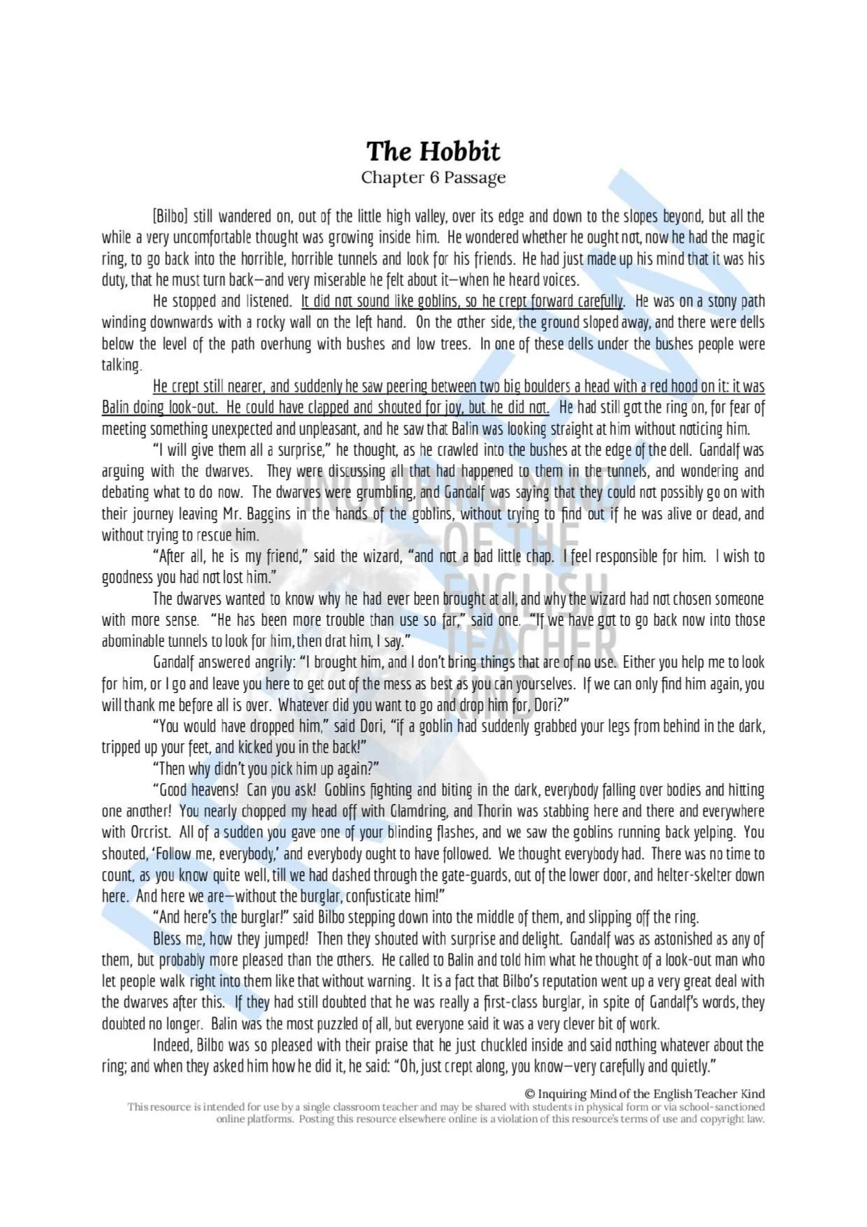 The Hobbit Quiz, Close Reading, and Vocabulary Games Bundle (Chapters 6 ...