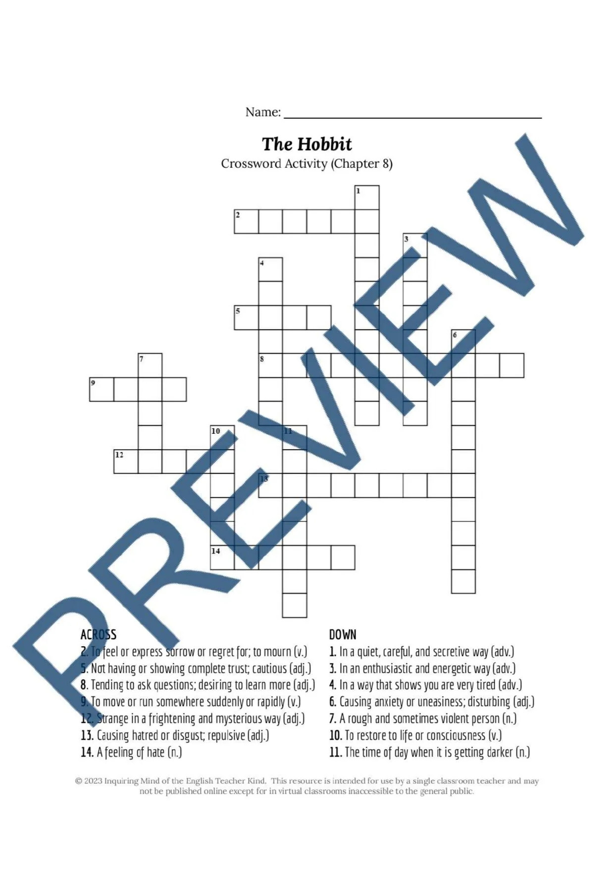 The Hobbit Quiz, Close Reading, and Vocabulary Games Bundle (Chapters 6 ...