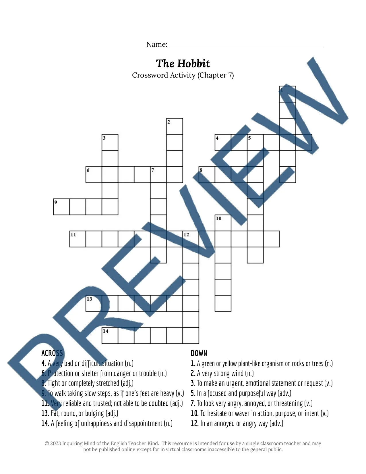 The Hobbit Vocabulary Development Games and Activities Bundle for High ...