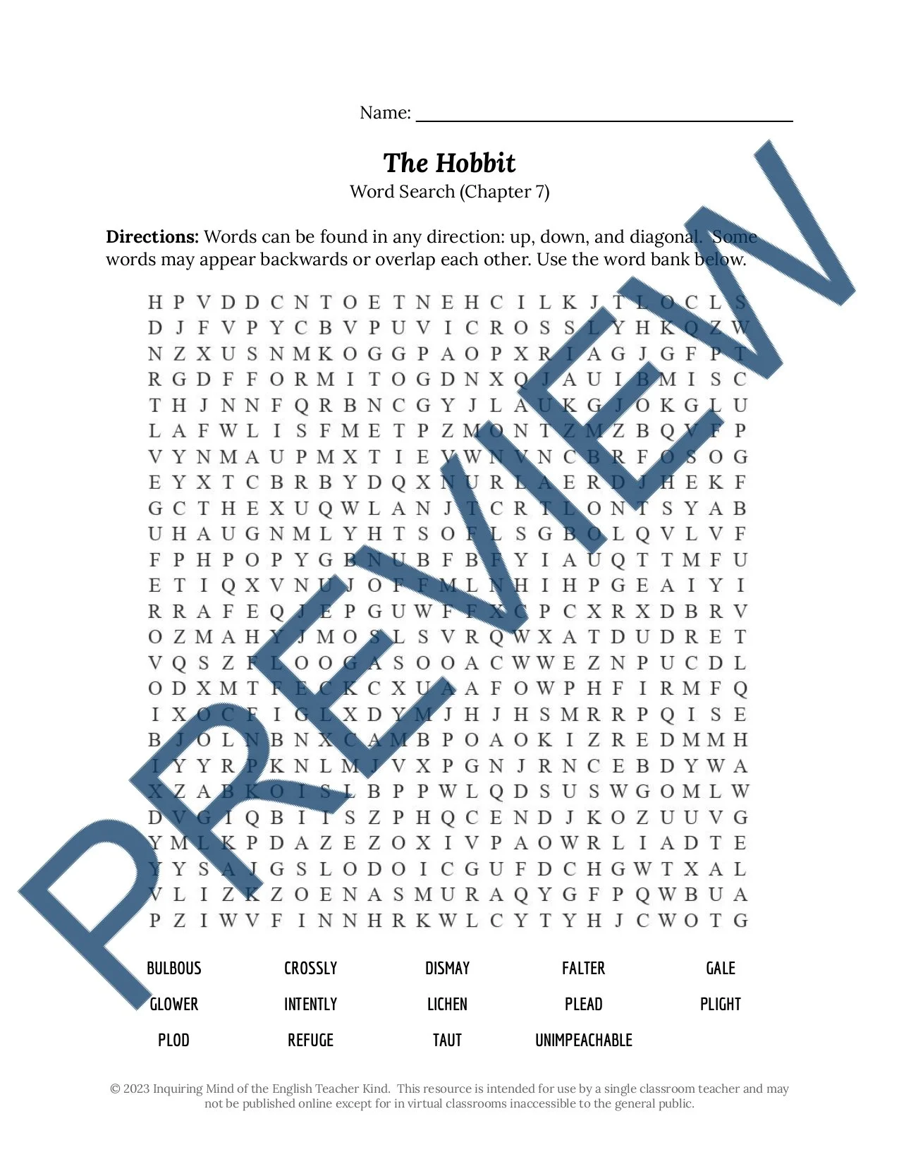 The Hobbit Vocabulary Development Games and Activities Bundle for High ...