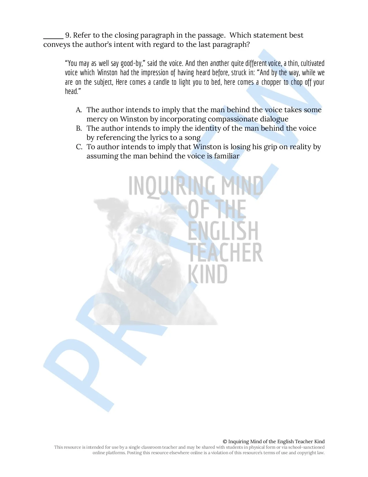 1984 Book 2 Quiz, Close Reading, Vocabulary Games, and Answer Keys ...