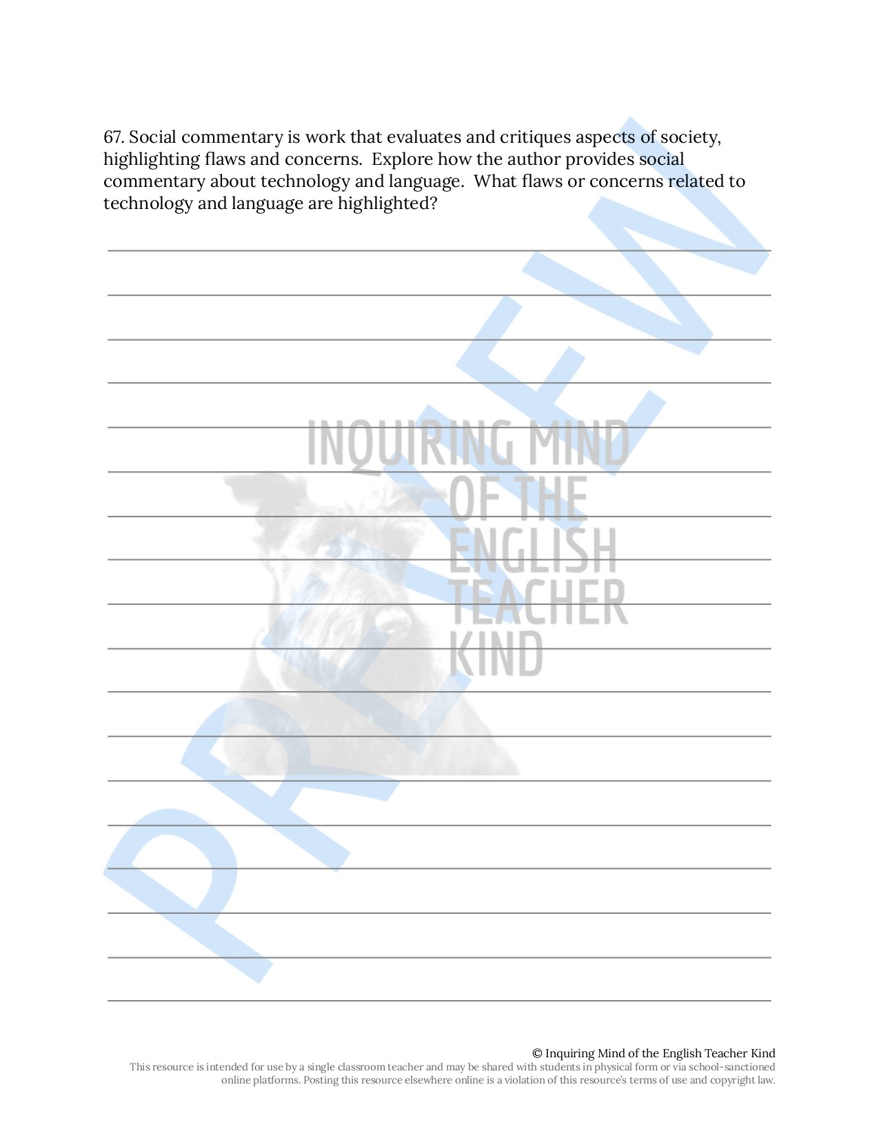 1984 by George Orwell Test and Answer Key for High School — Inquiring ...