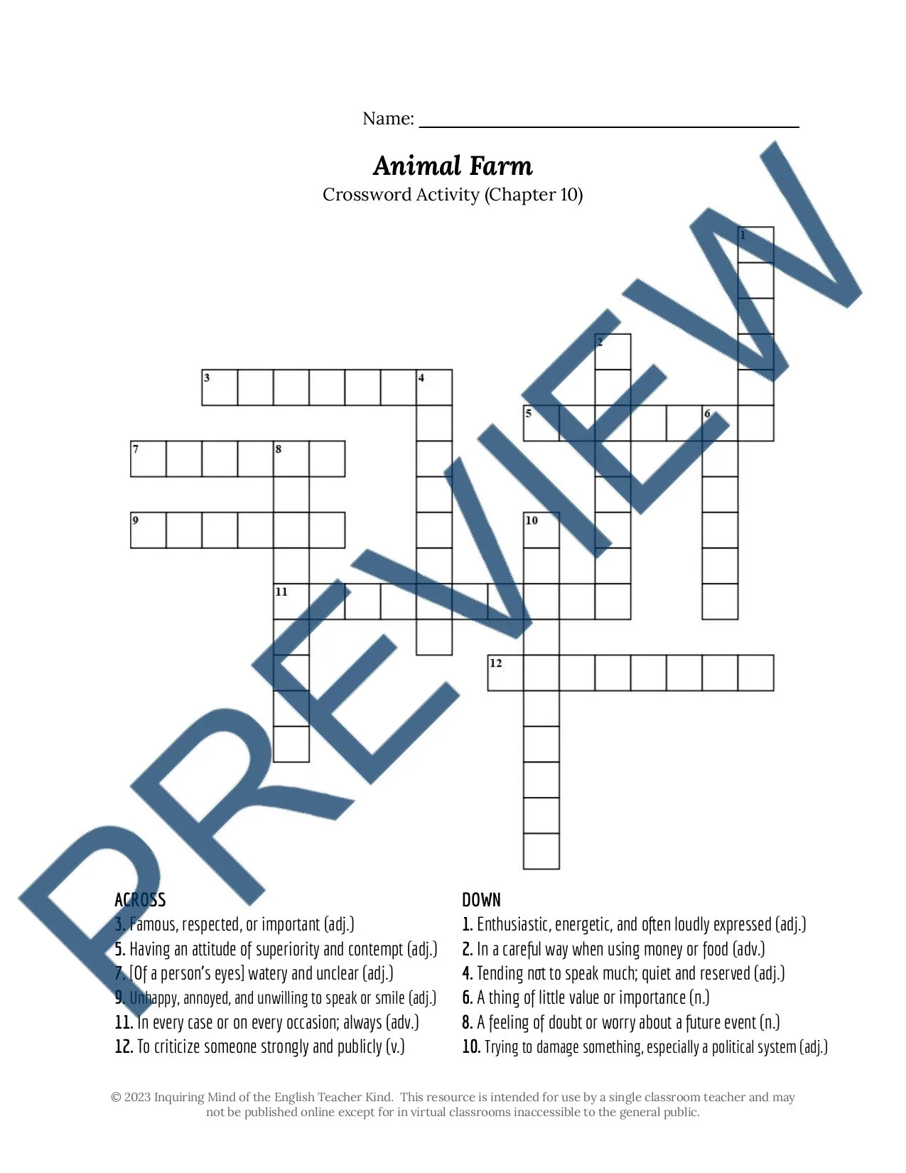 Animal Farm Quiz, Close Reading, and Vocabulary Games Bundle for ...