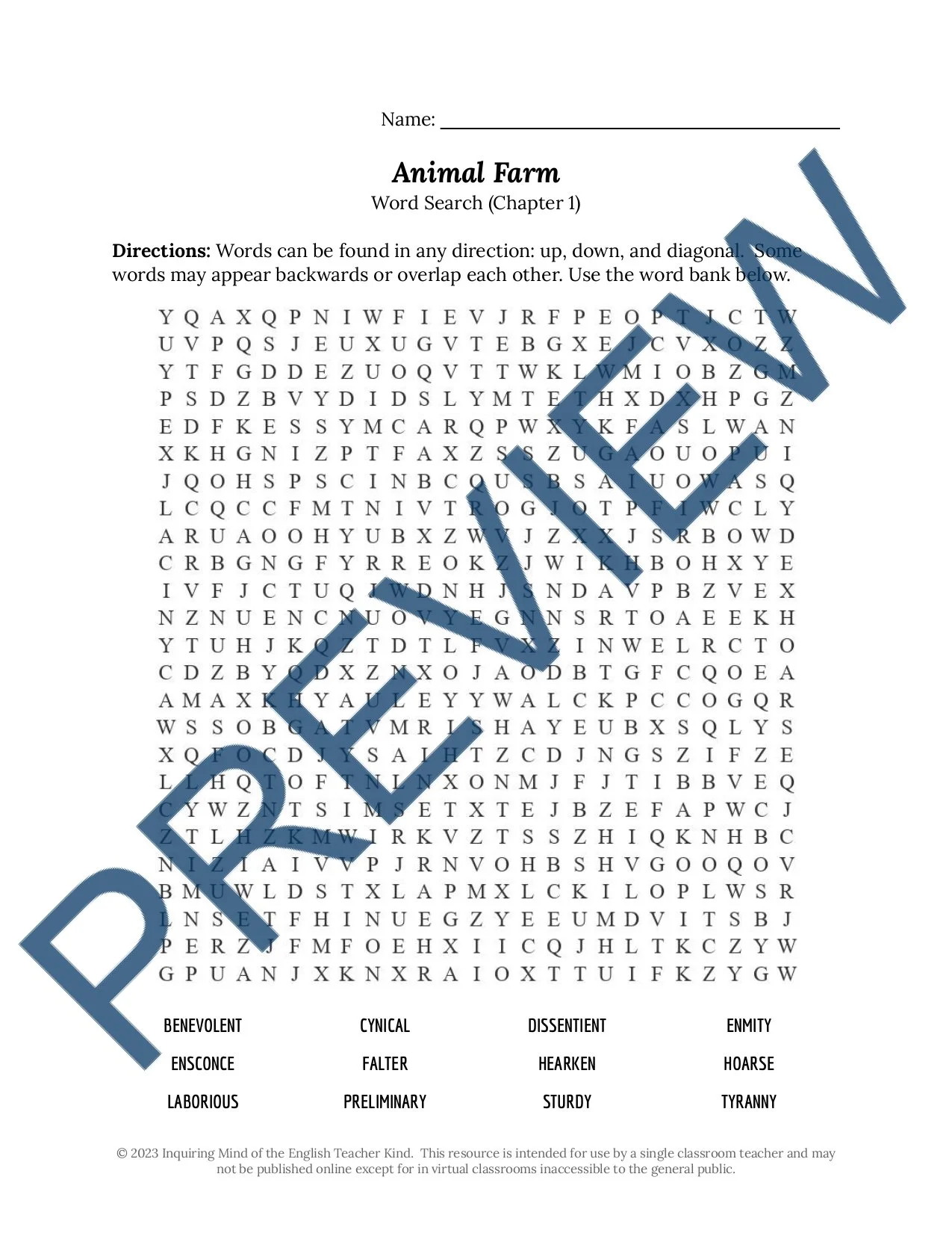Animal Farm by George Orwell Vocabulary Development Games and ...