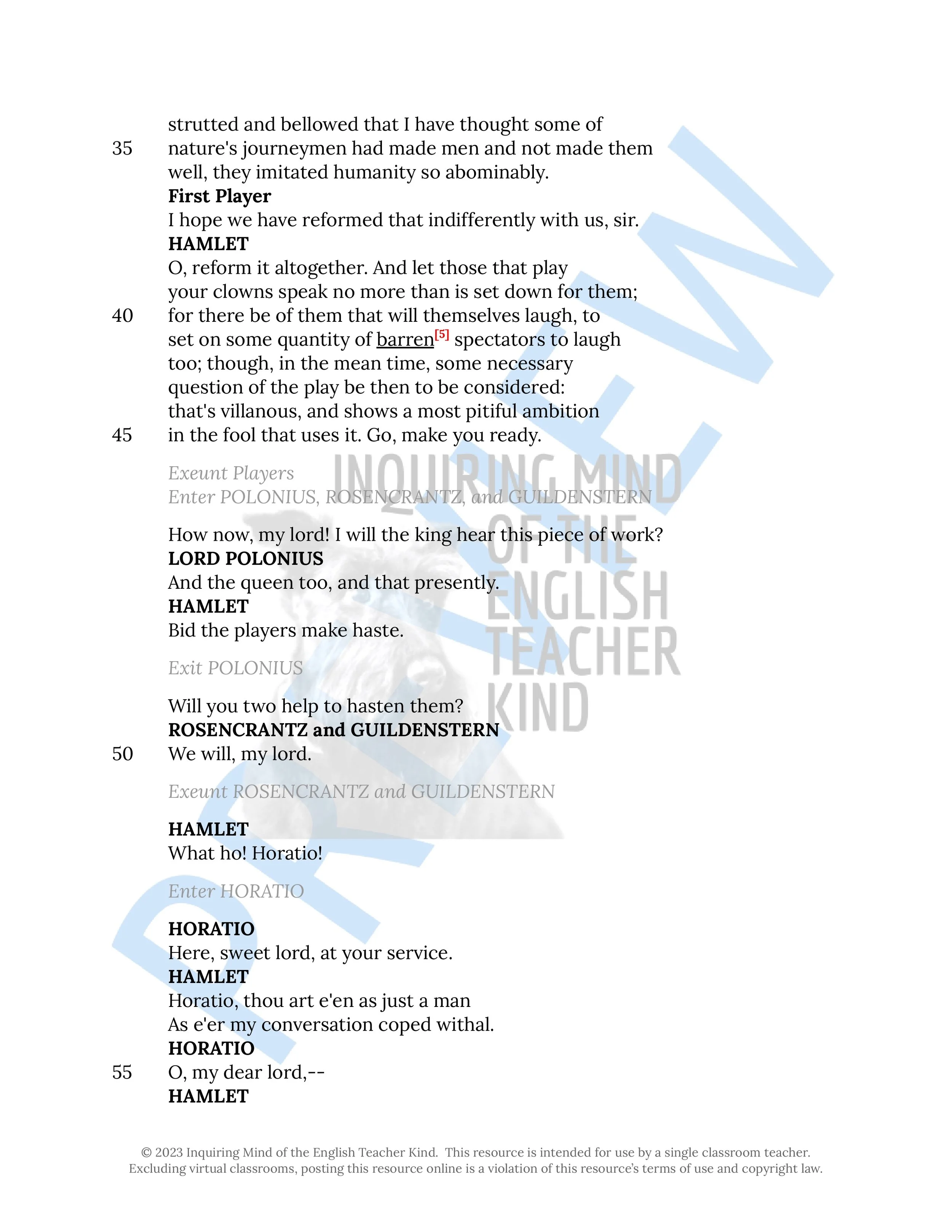 Hamlet Close Reading Analysis Worksheets and Answer Keys Bundle for ...