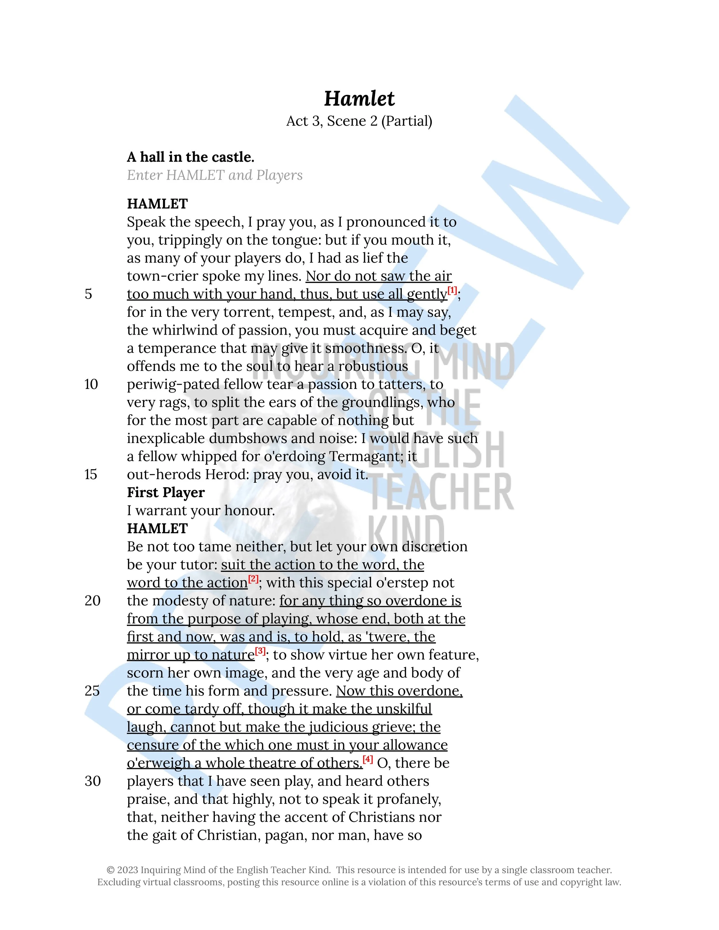 Hamlet Close Reading Analysis Worksheets and Answer Keys Bundle for ...