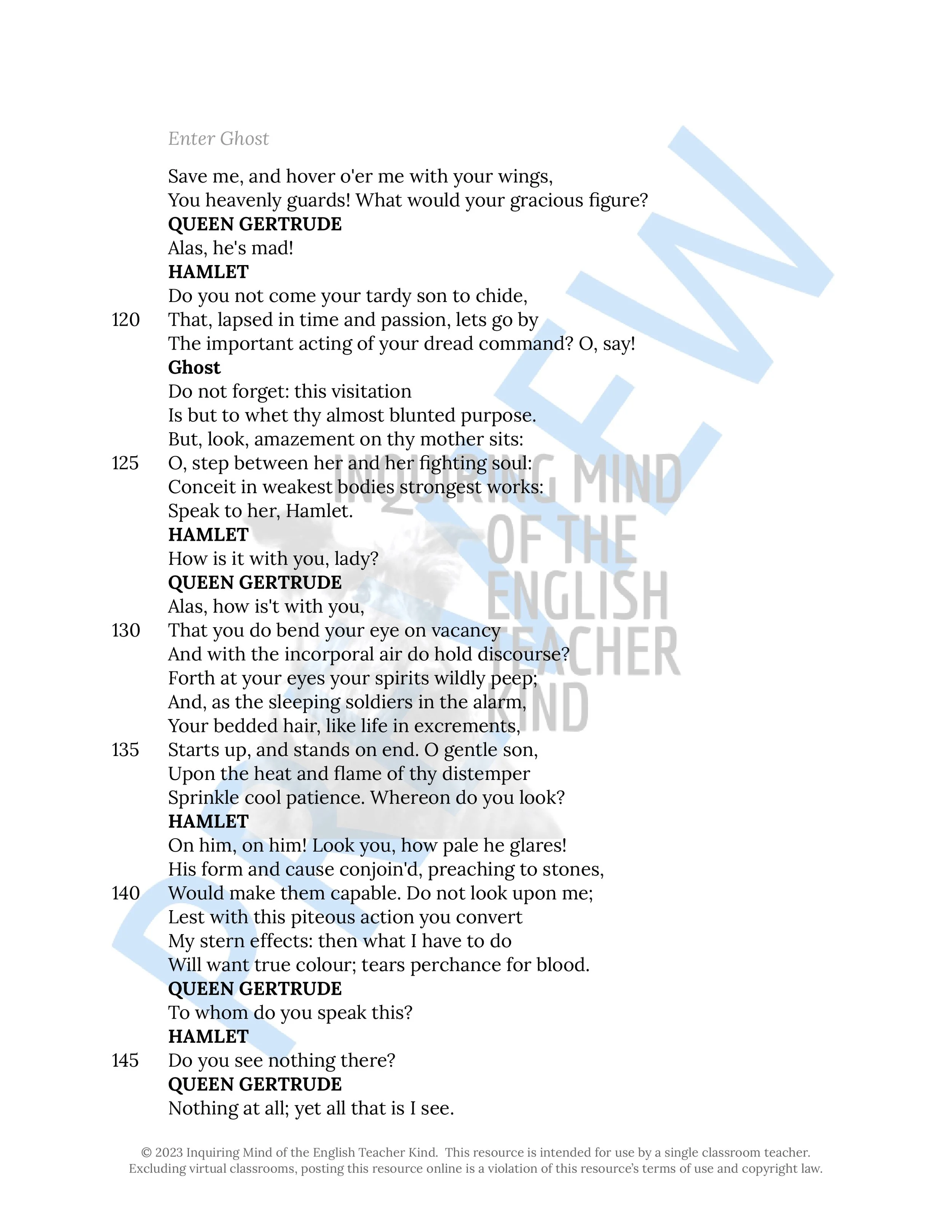 Hamlet Close Reading Analysis Worksheets and Answer Keys Bundle for ...