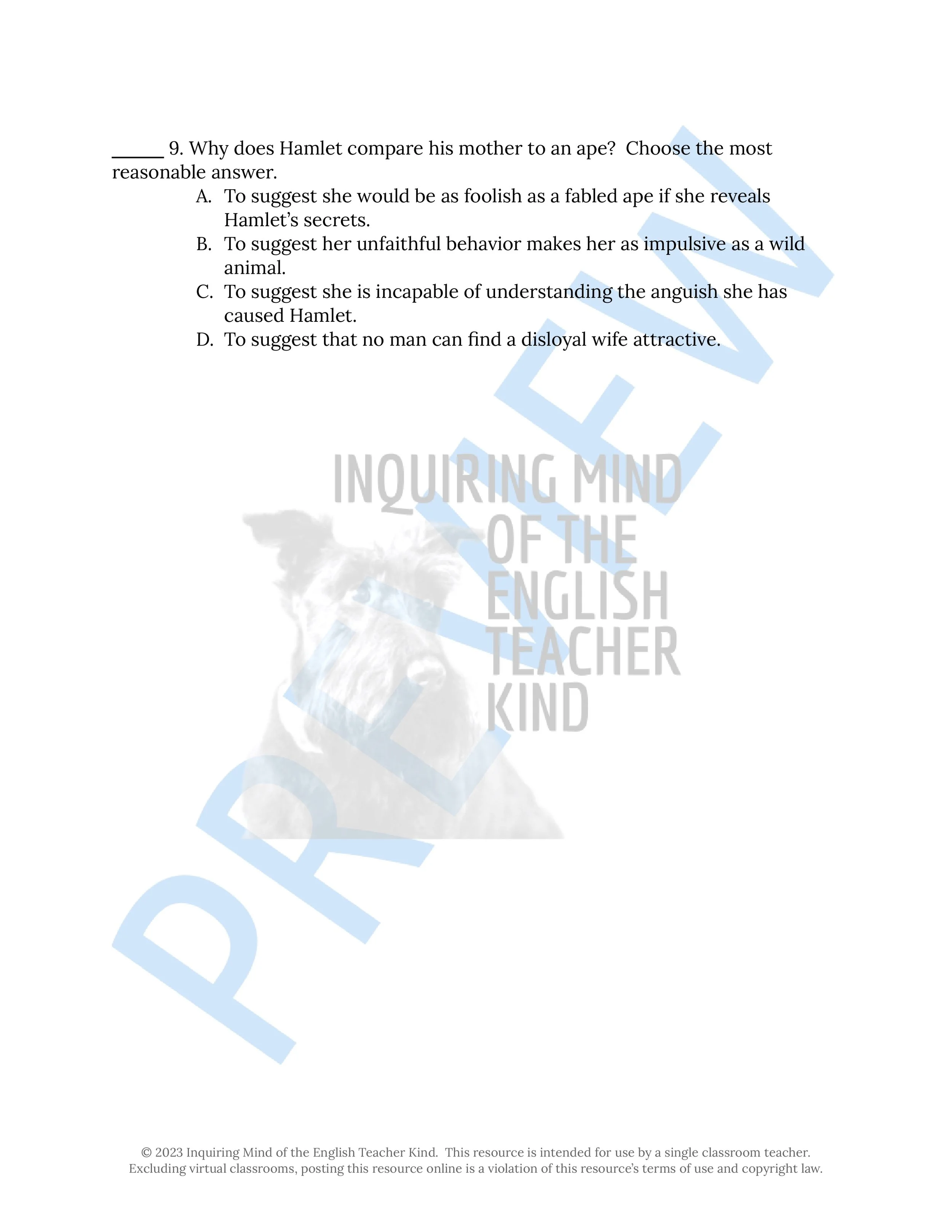Hamlet Close Reading Analysis Worksheets and Answer Keys Bundle for ...