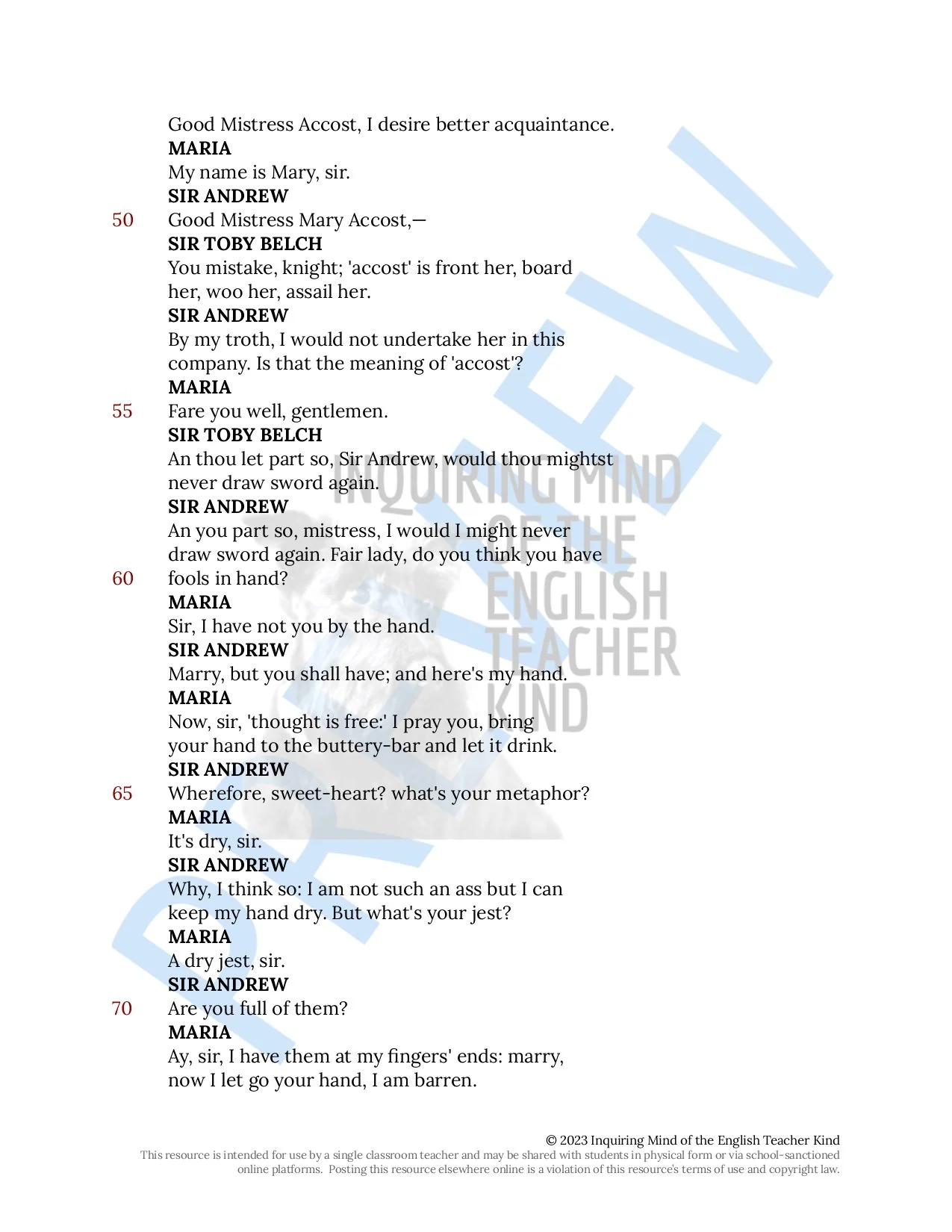 Twelfth Night Close Reading Analysis Worksheets Bundle with Answer Keys ...