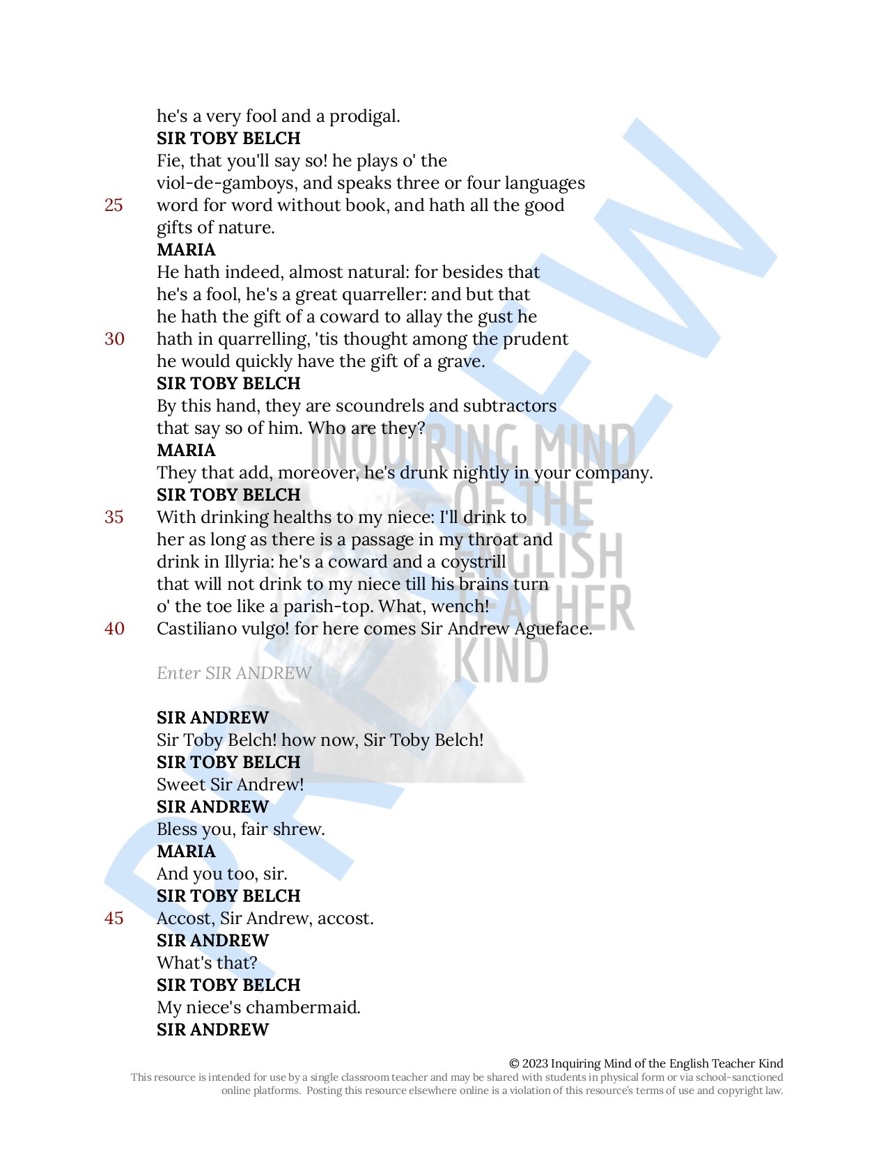 Twelfth Night Close Reading Analysis Worksheets Bundle with Answer Keys ...