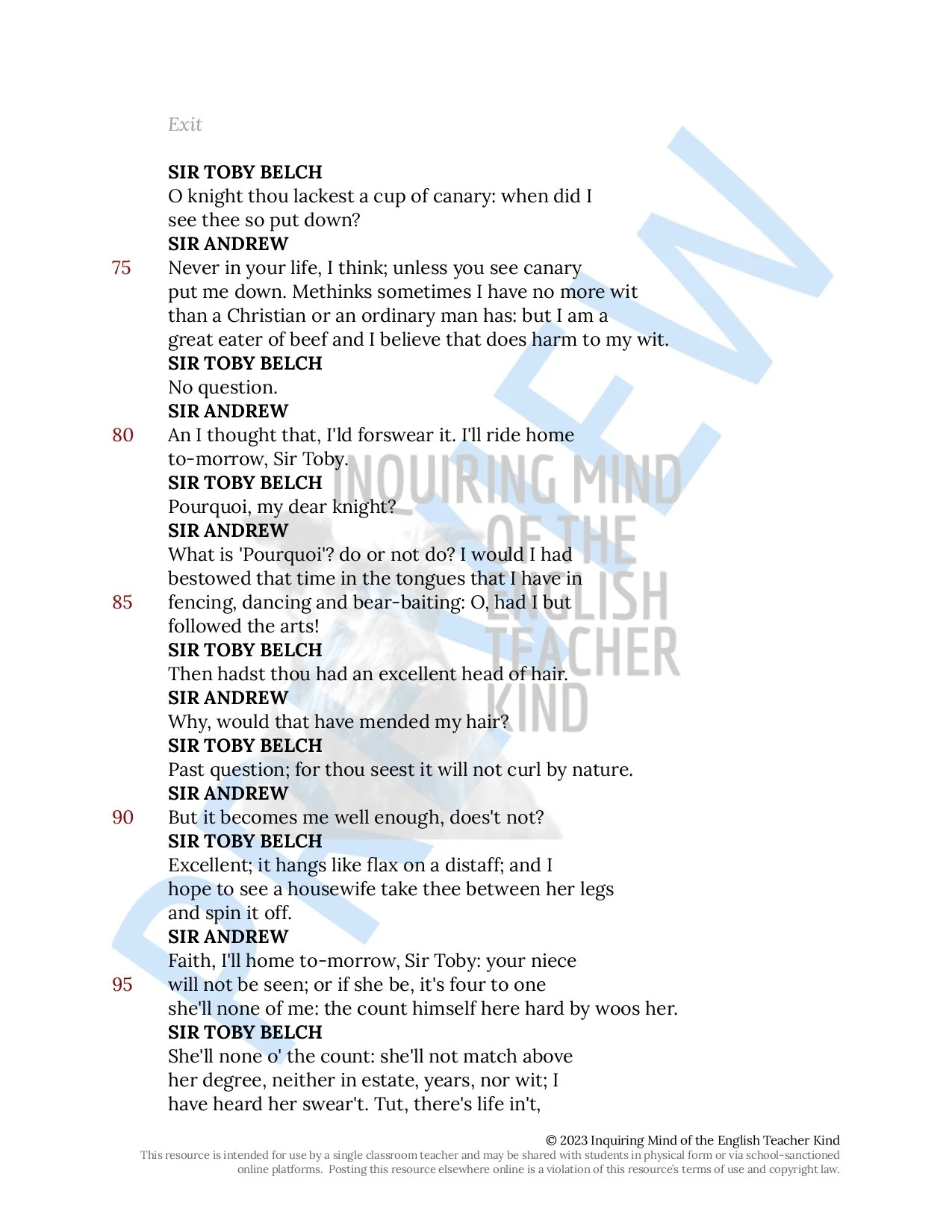 Twelfth Night Close Reading Analysis Worksheets Bundle with Answer Keys ...