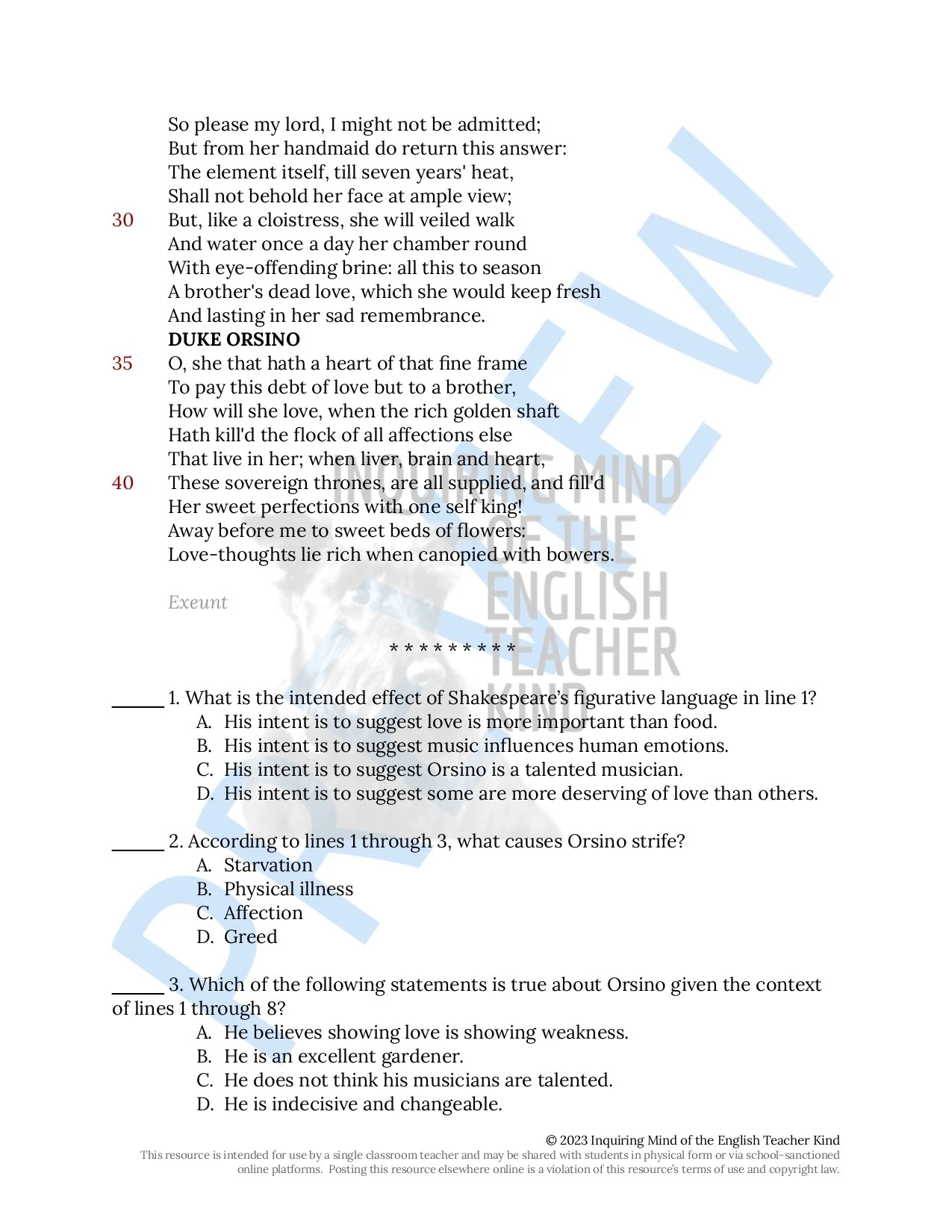 Twelfth Night Close Reading Analysis Worksheets Bundle with Answer Keys ...