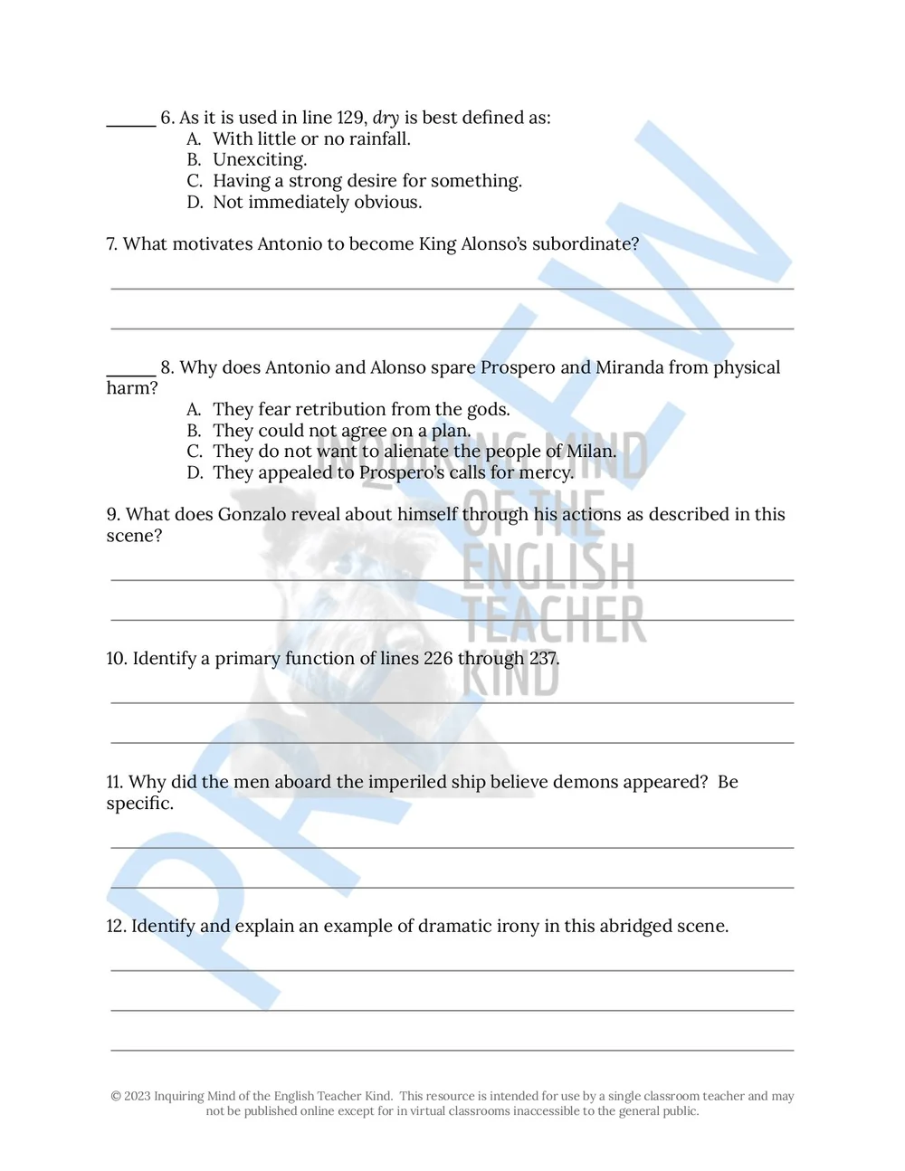 The Merchant of Venice Act 1 Quiz and Close Reading Worksheets Bundle ...