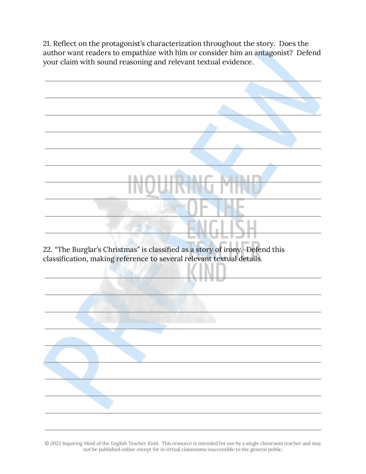 "The Burglar's Christmas" by Willa Cather Quiz, Close Reading, and ...