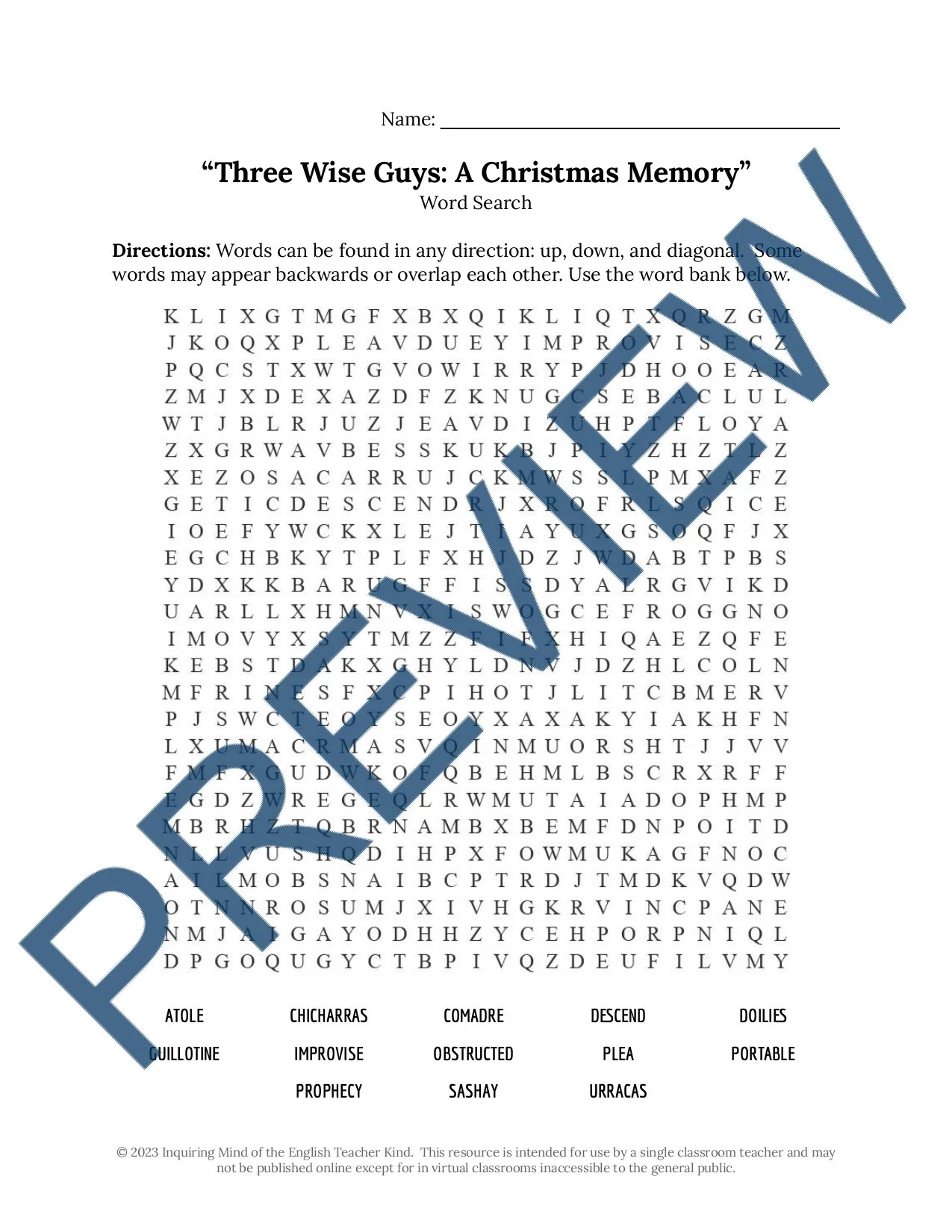 "Three Wise Guys" by Sandra Cisneros Quiz, Close Reading, and ...