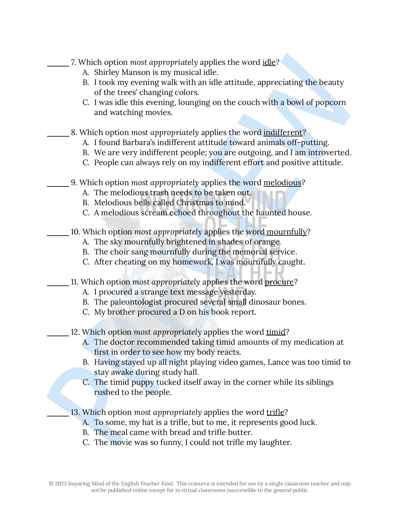 "The Little Mermaid" Quiz, Close Reading Activities, and Vocabulary ...
