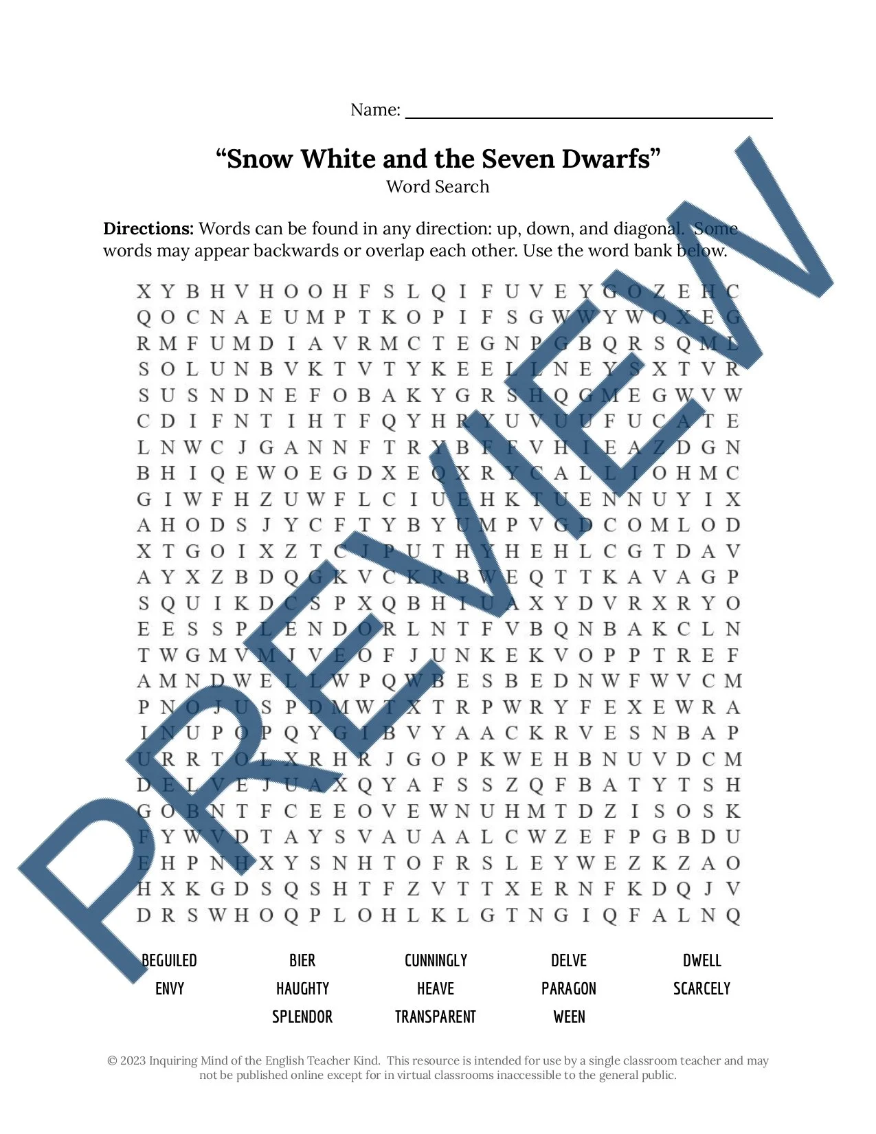"Snow White and the Seven Dwarfs" Quiz, Close Reading, and Vocab Games ...