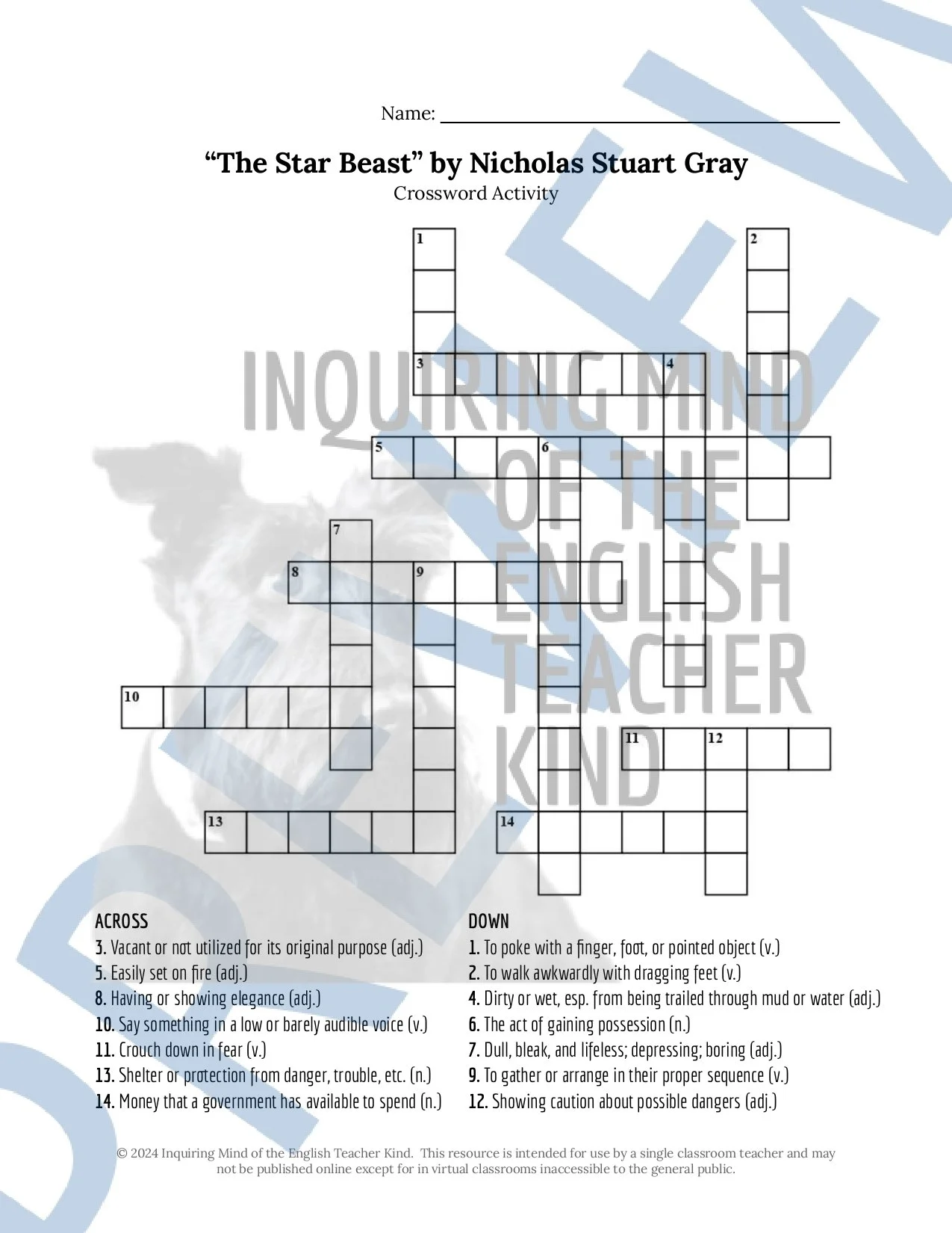 "The Star Beast" by Nicholas Stuart Gray Quiz, Close Reading Activity ...