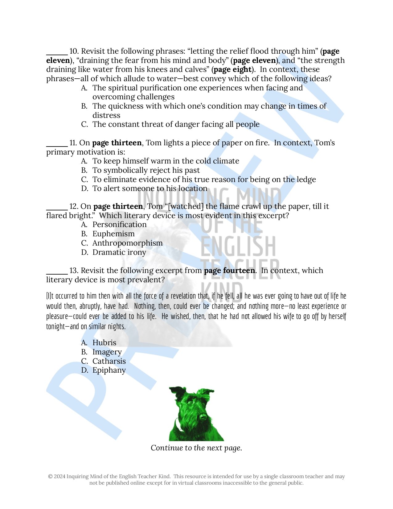 "Contents of the Dead Man's Pocket" by Jack Finney Quiz, Close Reading ...