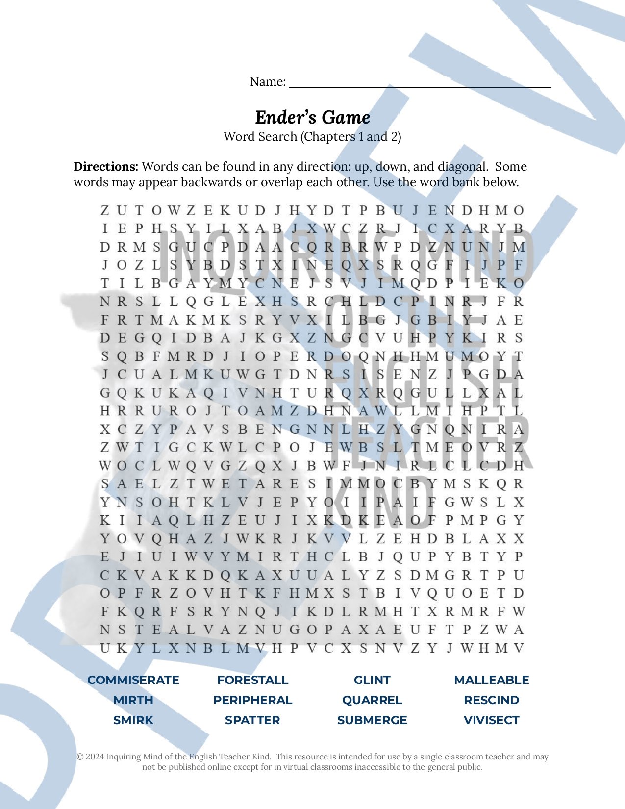 Ender's Game Bundle of Quizzes, Worksheets, Research Projects, Test ...