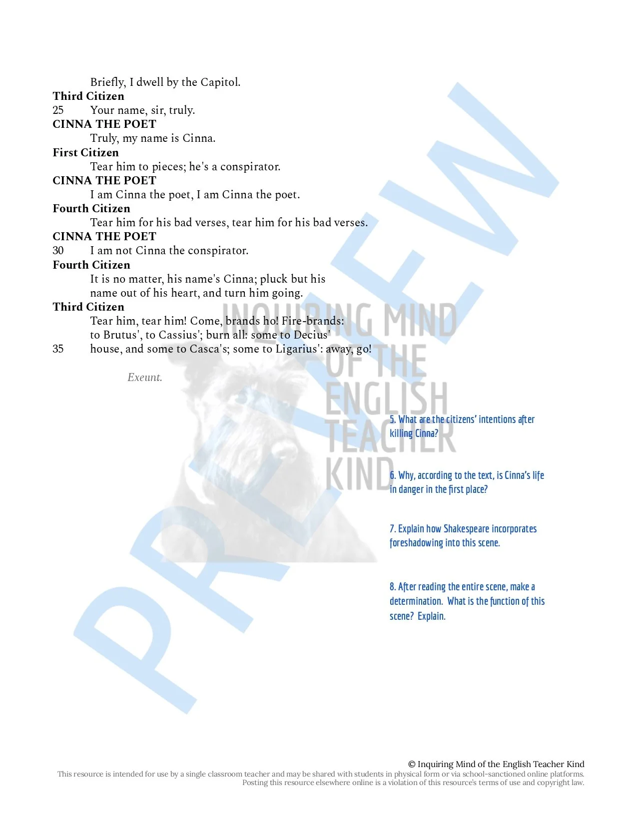 Shakespeare's Julius Caesar Close Reading Analysis Worksheets Bundle ...