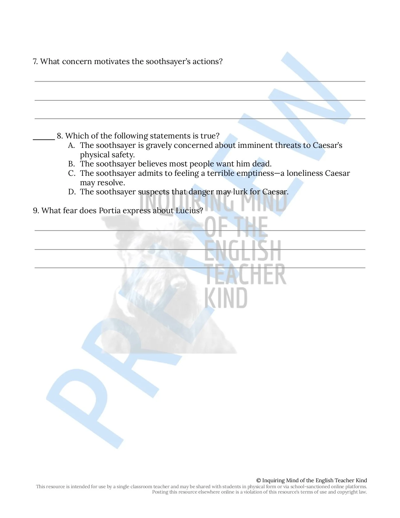 Julius Caesar Act 2 Quiz and Close Reading Analysis Worksheets Bundle ...